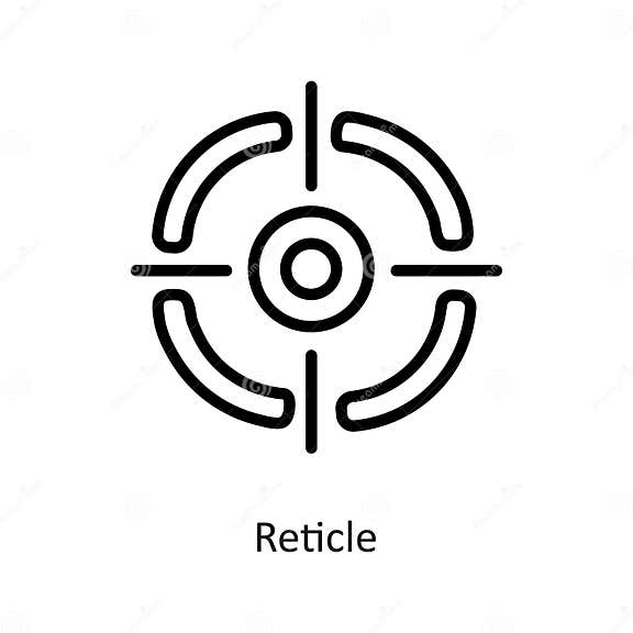 Reticle Vector Outline Icon Design Illustration. Gaming Symbol on White ...