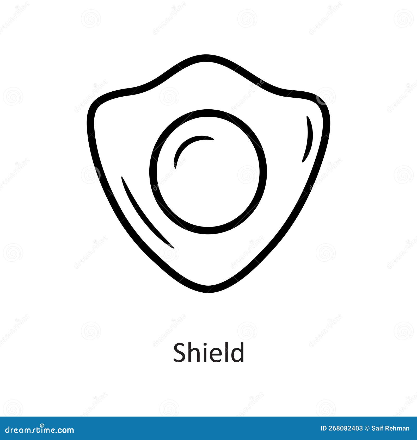 Shield Vector Outline Icon Design Illustration. Gaming Symbol on White ...