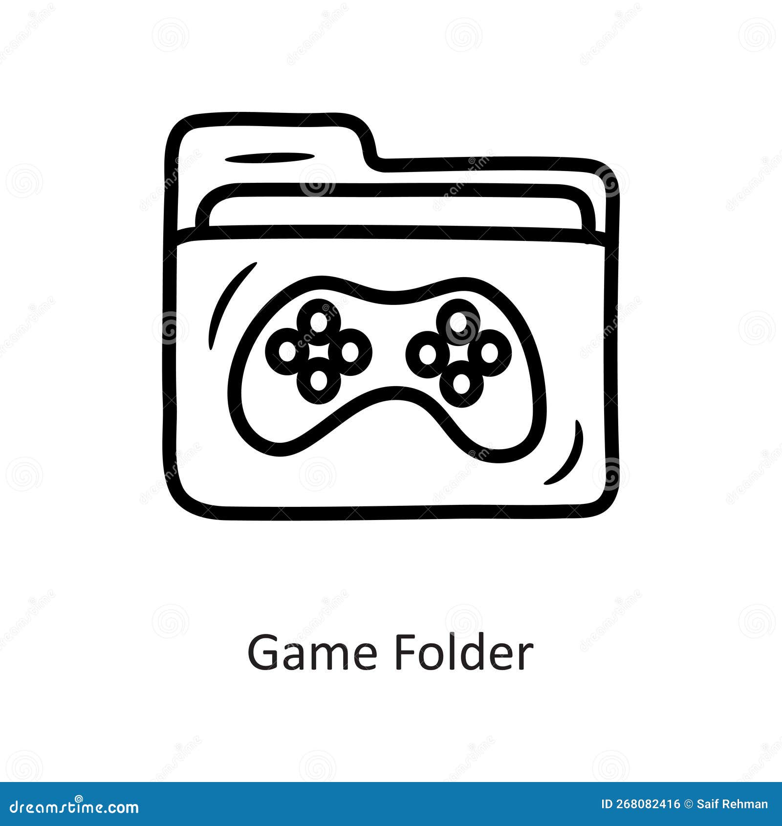 Game Folder Vector Outline Icon Design Illustration. Gaming Symbol on ...