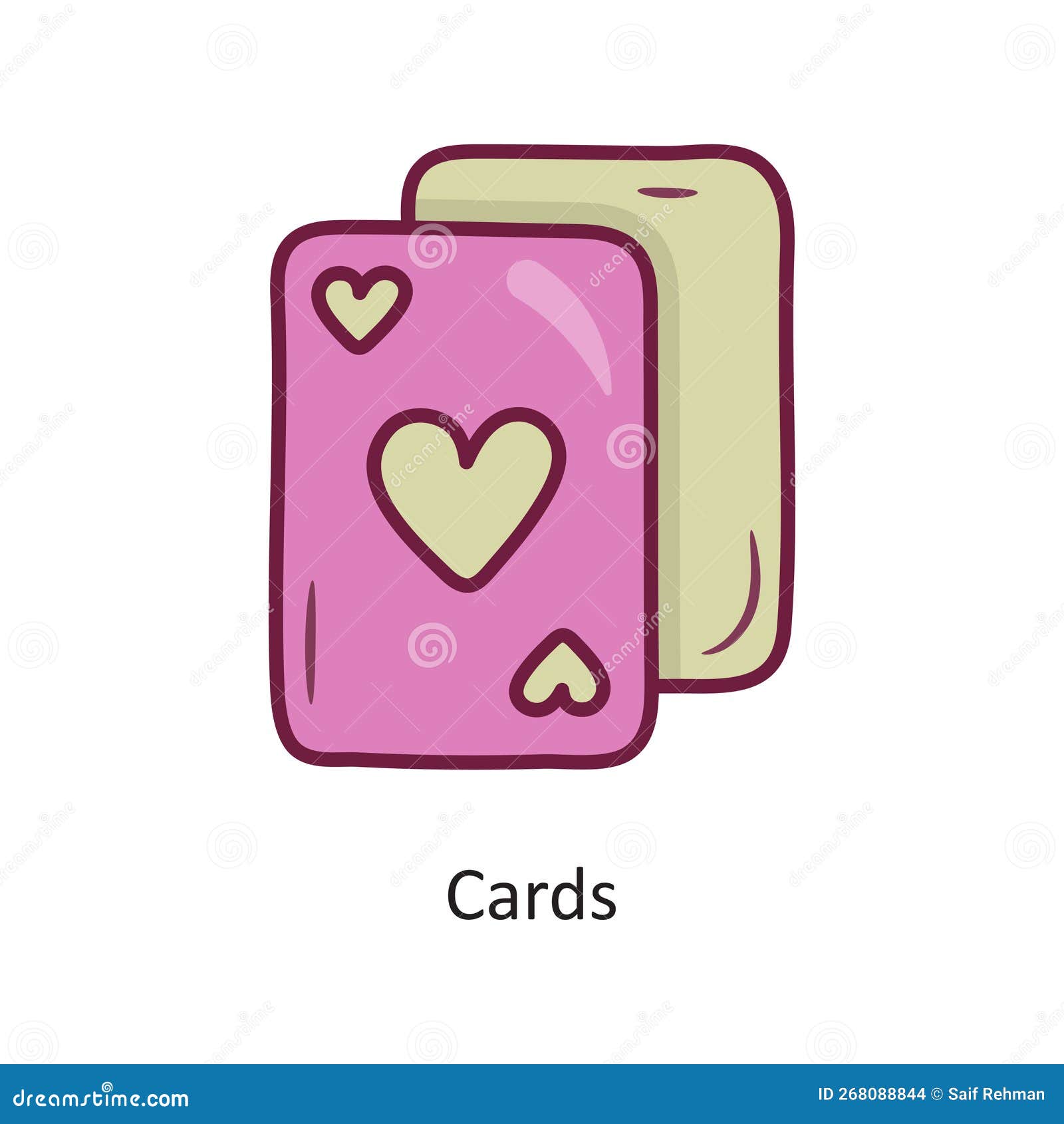 Cards Vector Fill Outline Icon Design Illustration. Gaming Symbol on ...