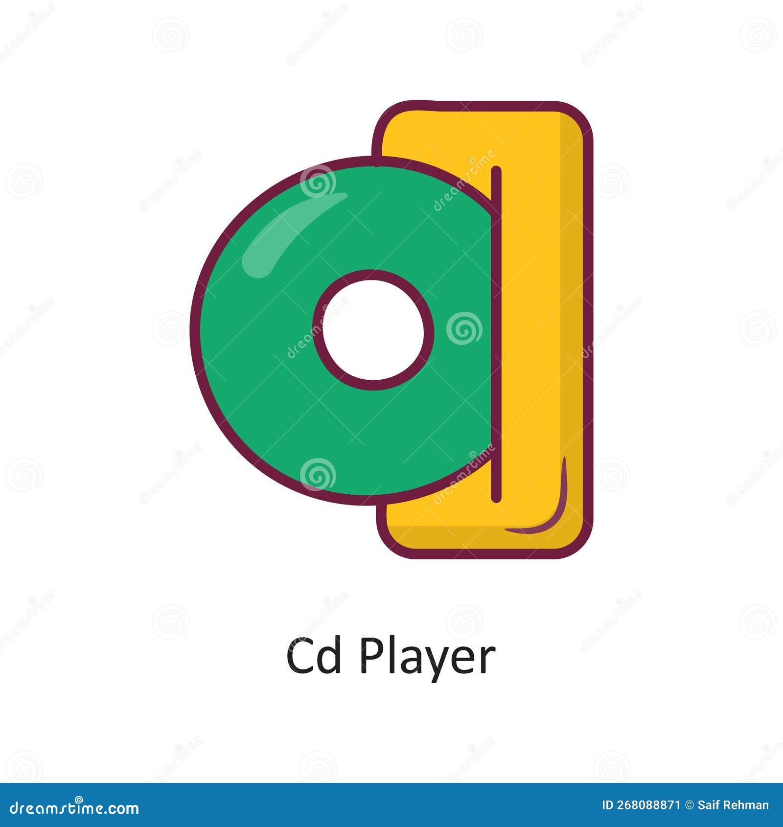 CD Player Vector Fill Outline Icon Design Illustration. Gaming Symbol ...
