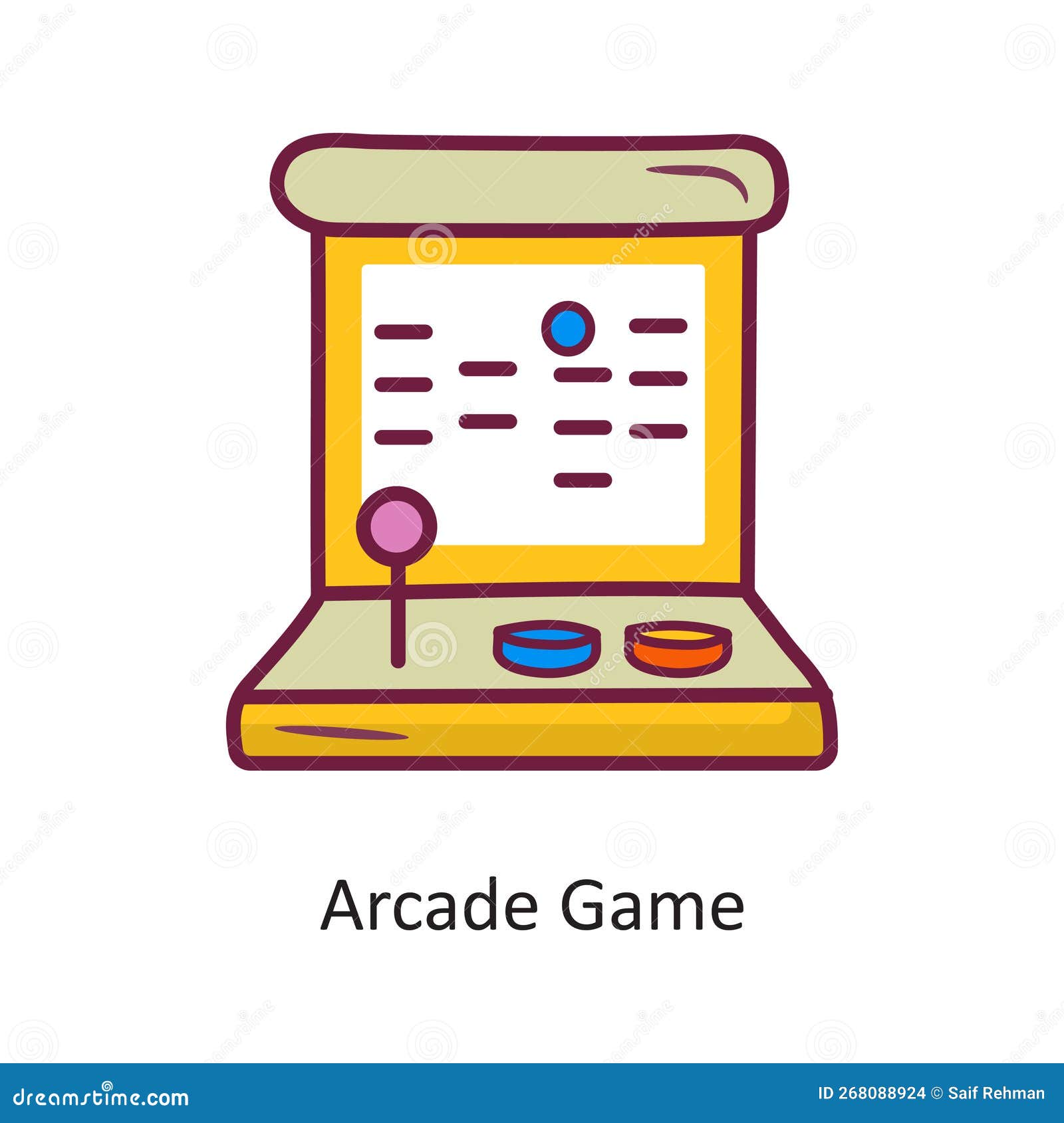Arcade Game Vector Fill Outline Icon Design Illustration. Gaming Symbol ...