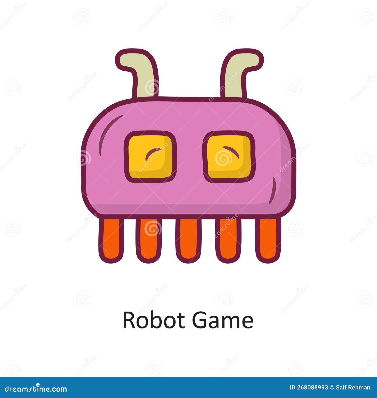 Robot Game Vector Fill Outline Icon Design Illustration. Gaming Symbol ...