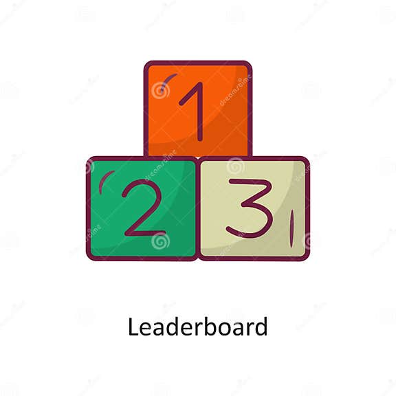 Leaderboard Vector Fill Outline Icon Design Illustration. Gaming Symbol ...