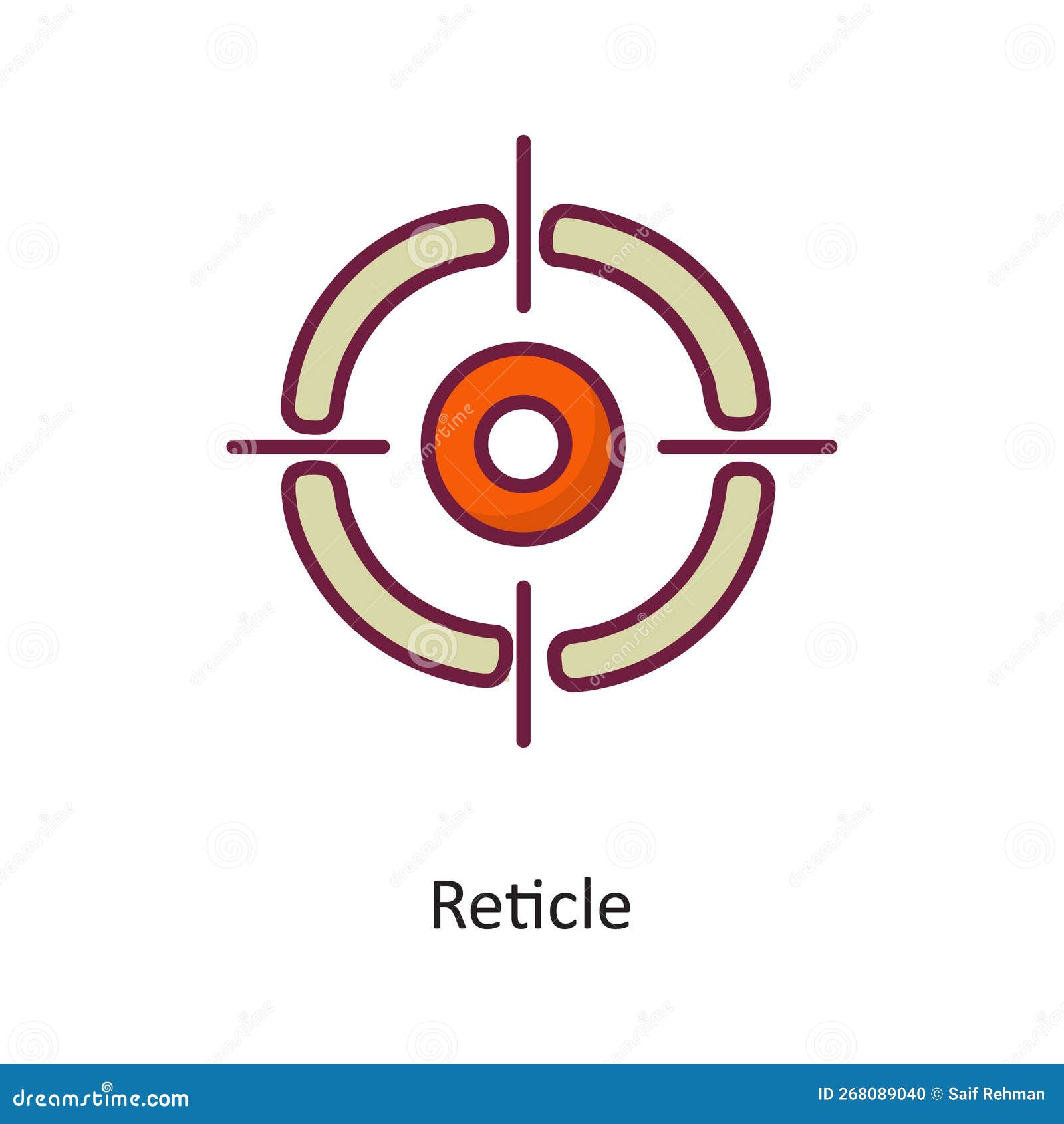 Reticle Vector Fill Outline Icon Design Illustration. Gaming Symbol On ...
