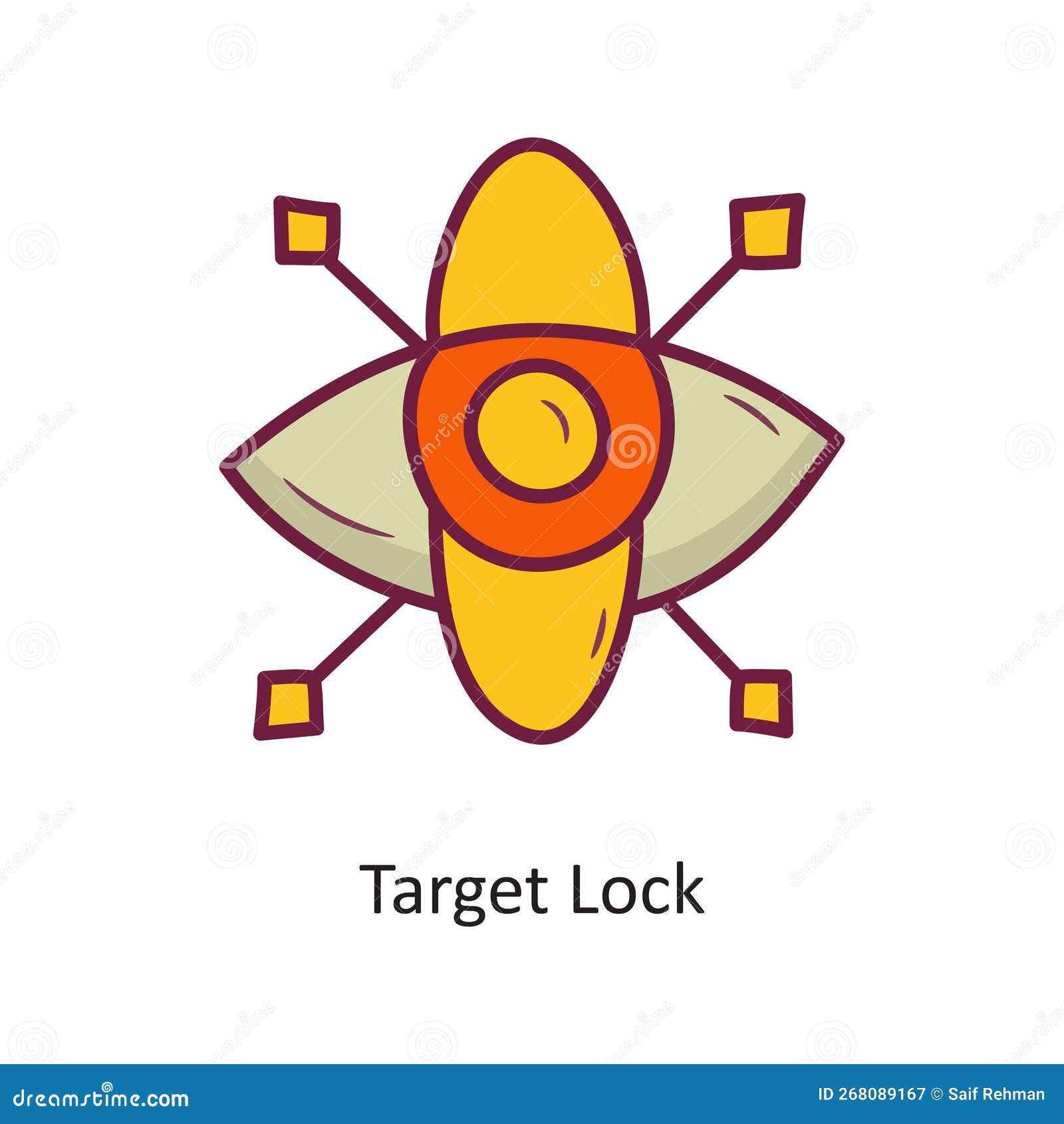 Target Lock Vector Fill Outline Icon Design Illustration. Gaming Symbol ...