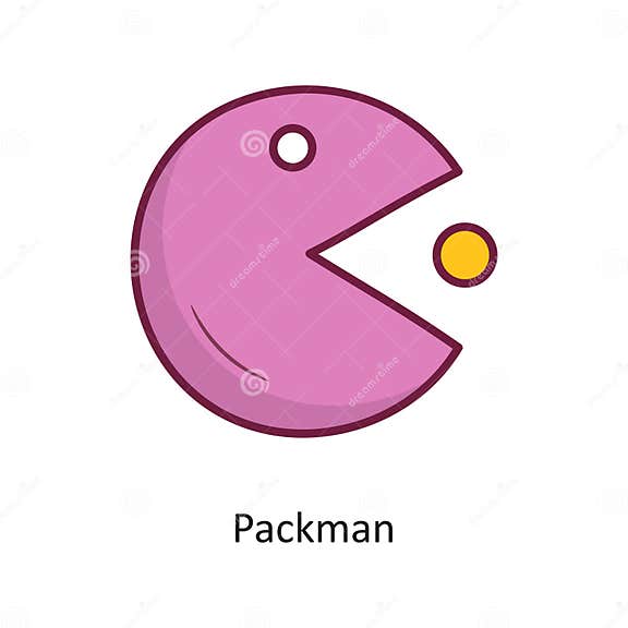 Packman Vector Fill Outline Icon Design Illustration. Gaming Symbol on ...
