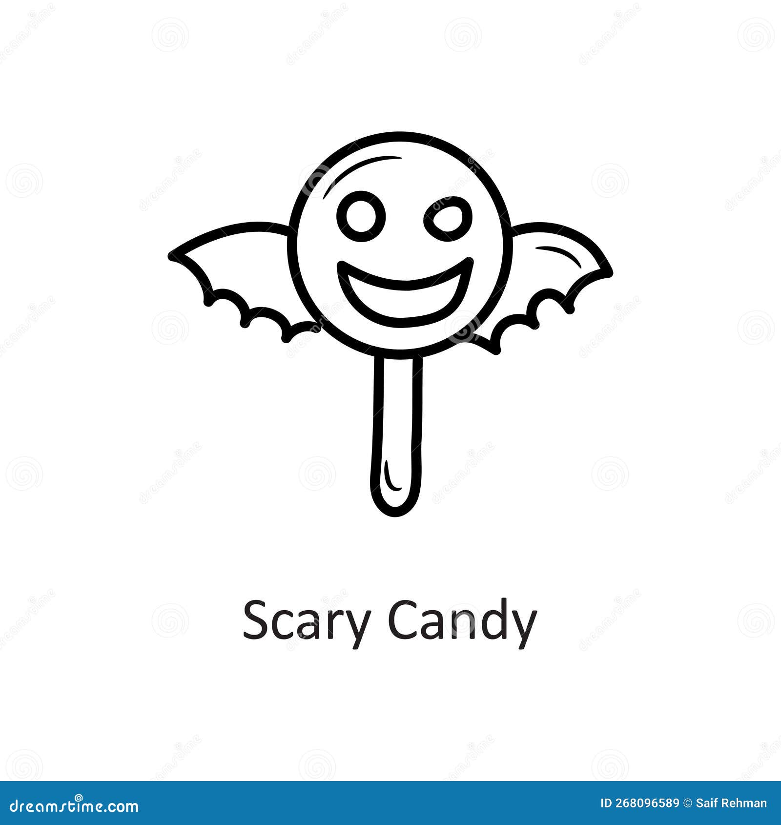 Scary Candy Vector Outline Icon Design Illustration. Halloween Symbol ...
