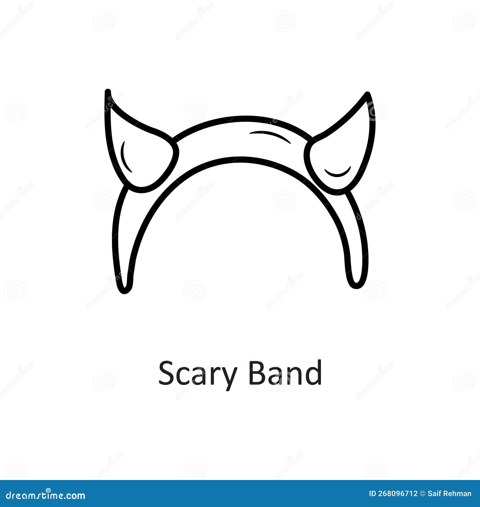 Scary Band Vector Outline Icon Design Illustration. Halloween Symbol on ...