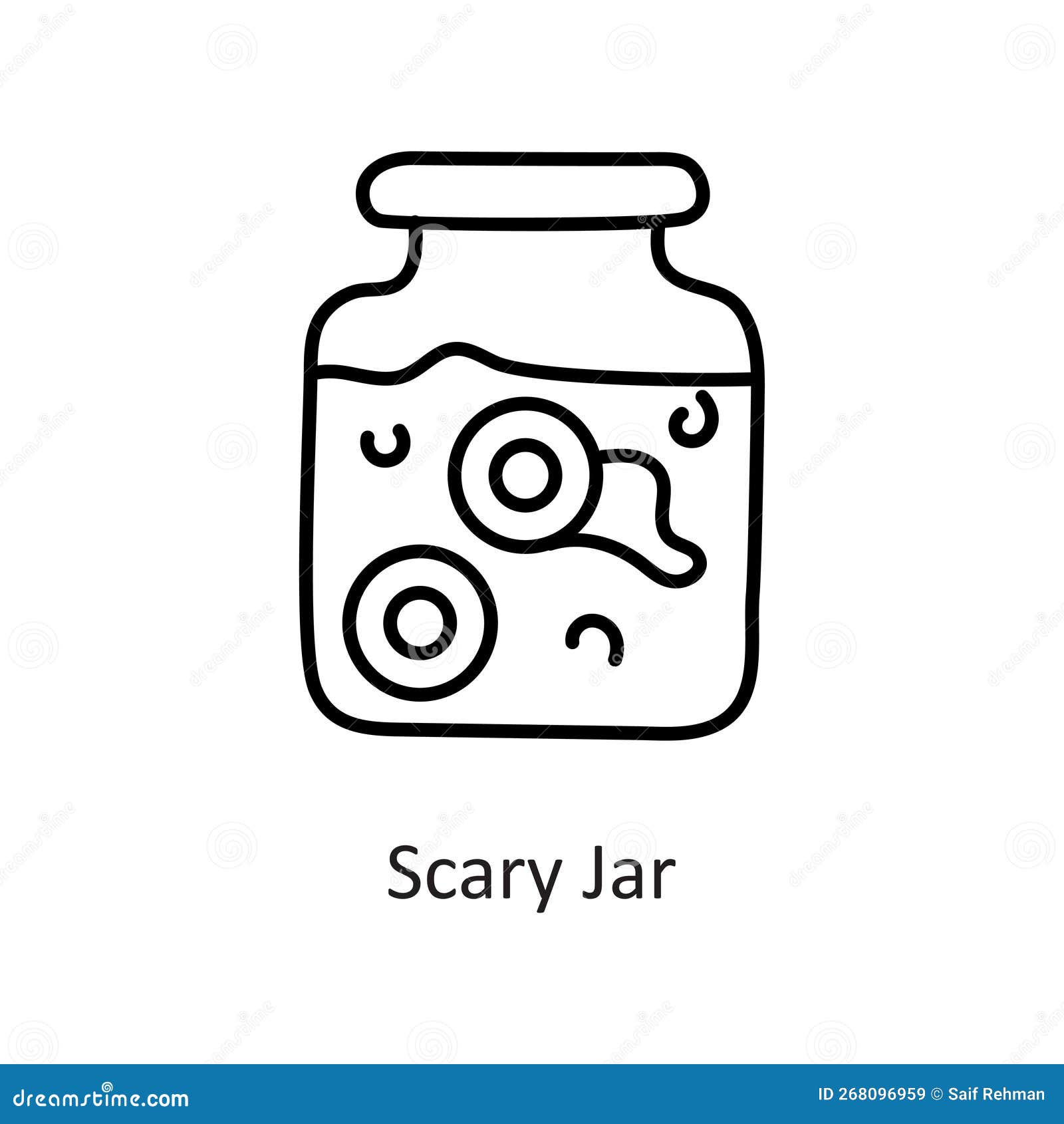 Scary Jar Vector Outline Icon Design Illustration. Halloween Symbol on ...