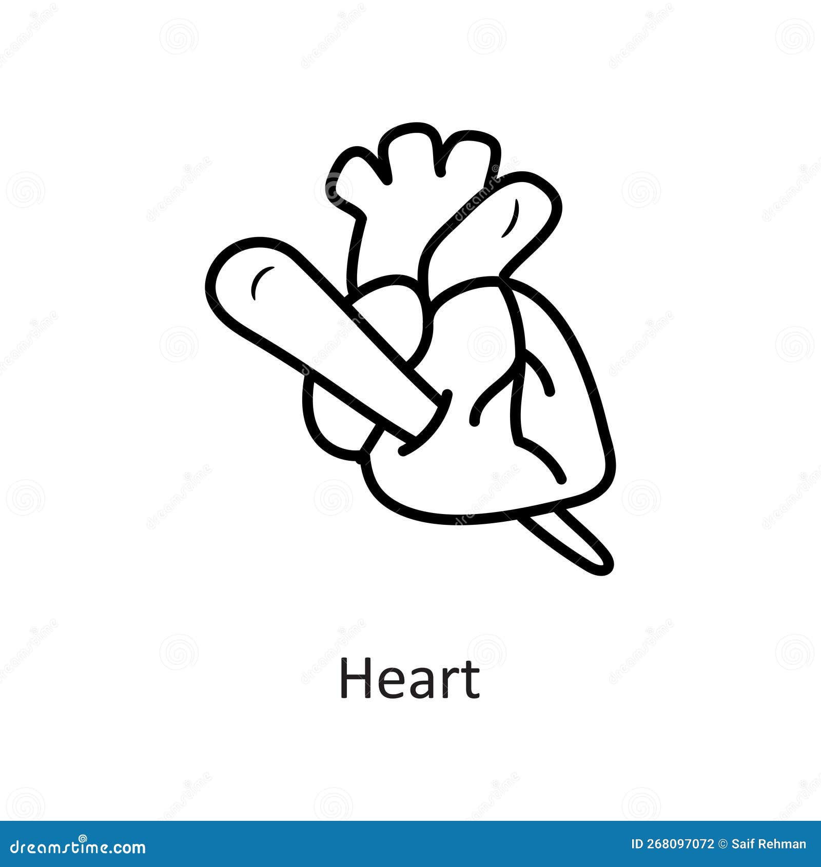 Heart Vector Outline Icon Design Illustration. Halloween Symbol on ...