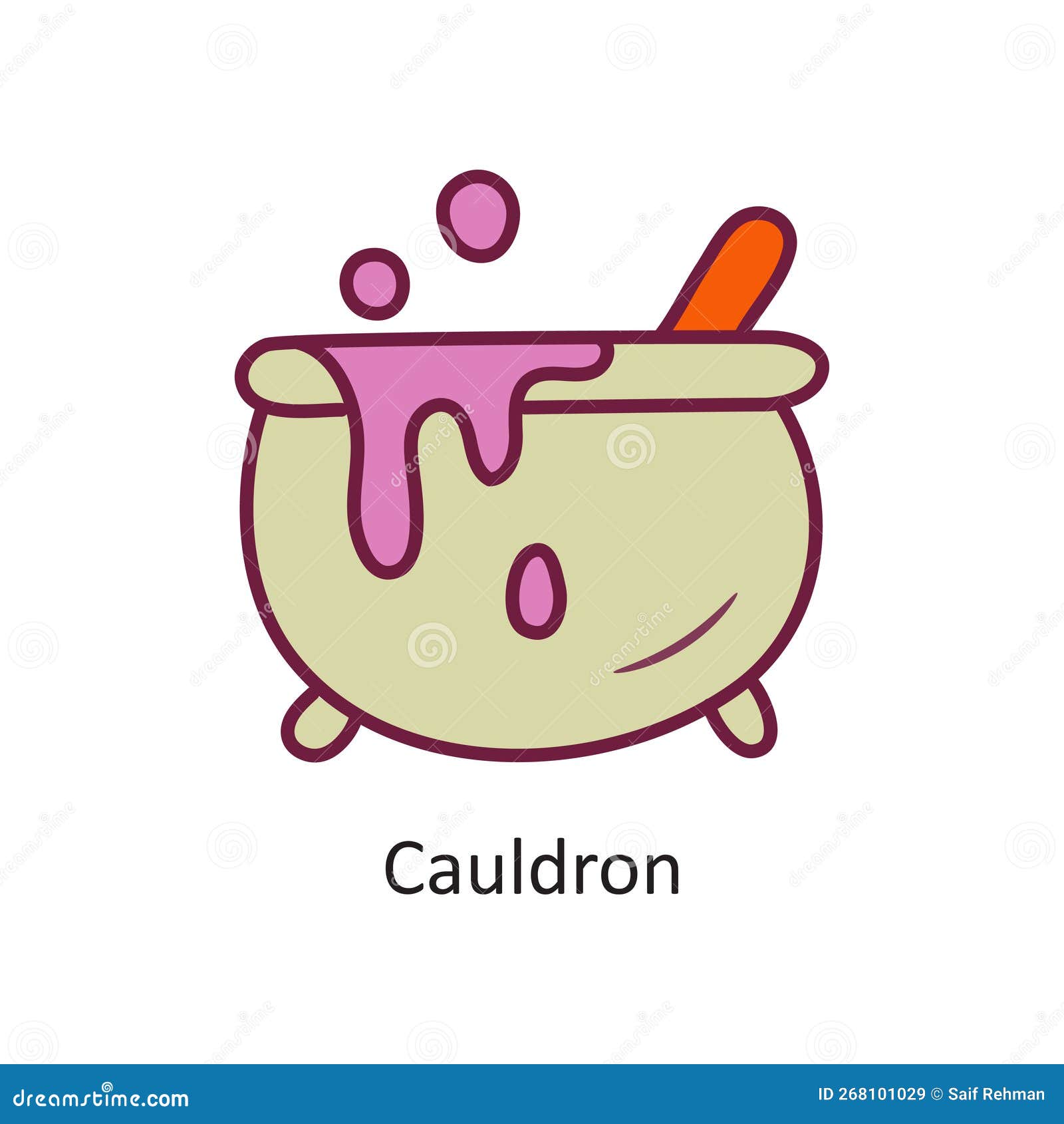 Cauldron Vector Fill Outline Icon Design Illustration. Halloween Symbol ...