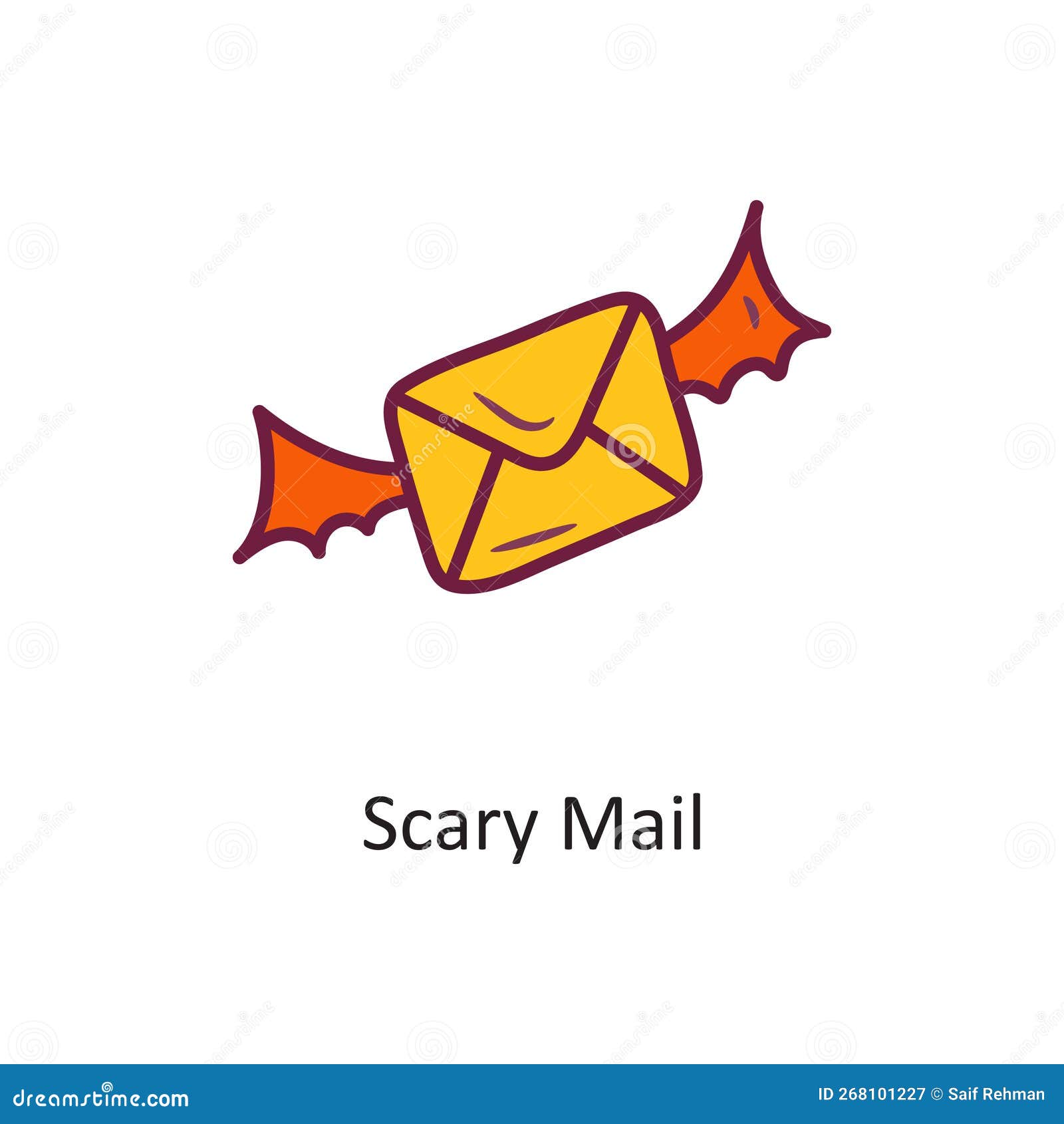 Scary Mail Vector Fill Outline Icon Design Illustration. Halloween ...