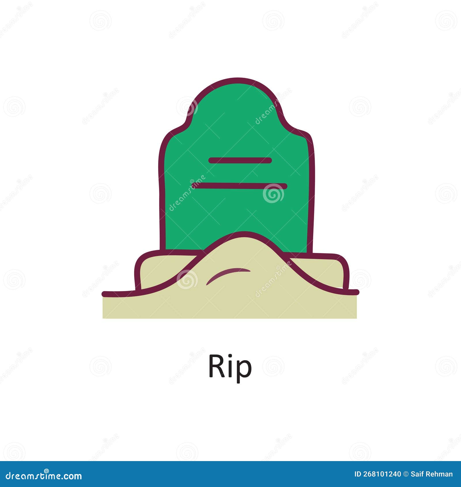 Rip Vector Fill Outline Icon Design Illustration. Halloween Symbol on ...