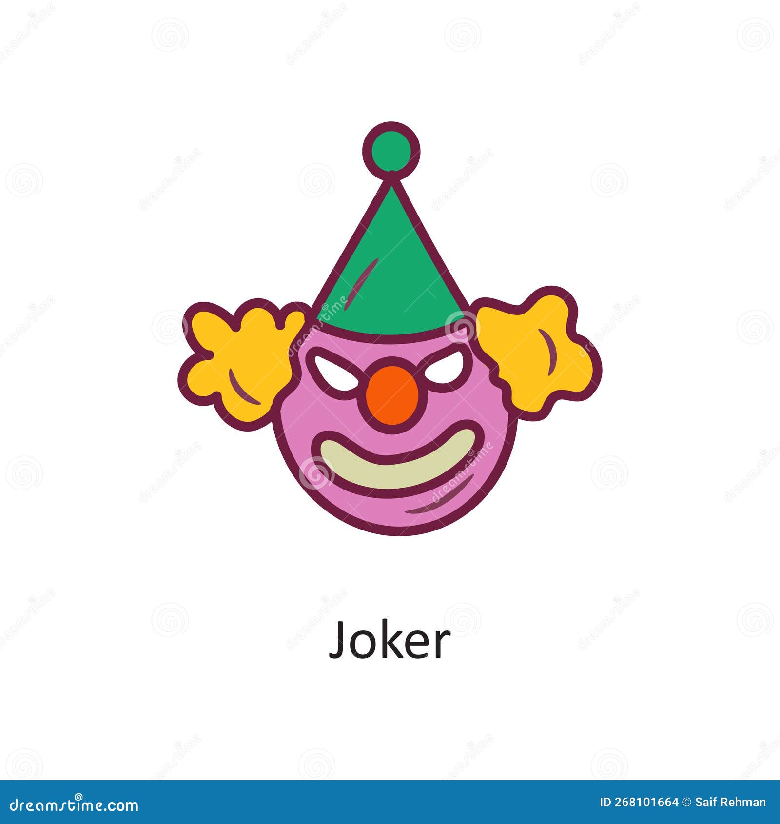 Joker Vector Icon On White Background. Flat Vector Joker Icon Symbol ...