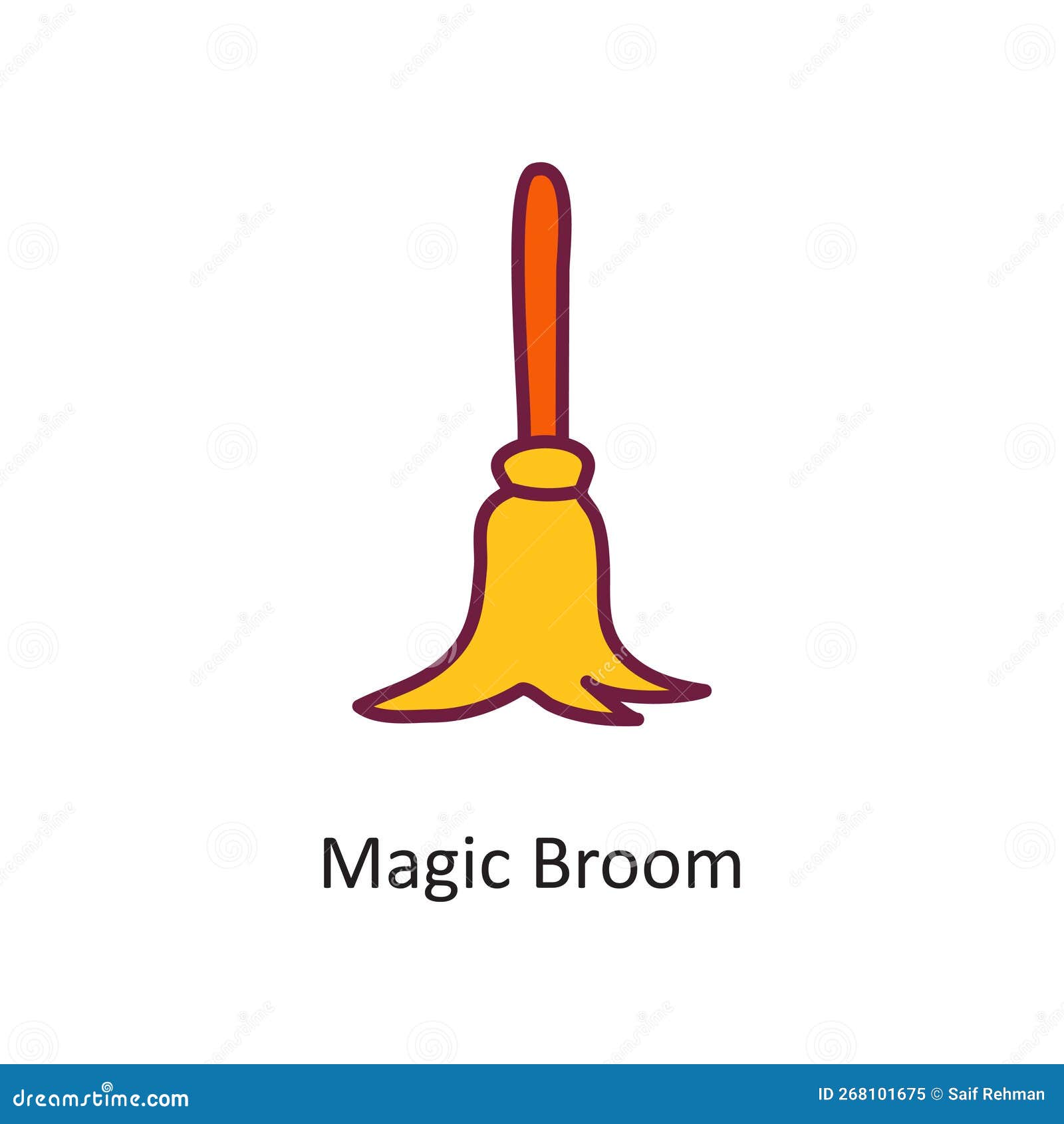 Magic Broom Vector Fill Outline Icon Design Illustration. Halloween ...
