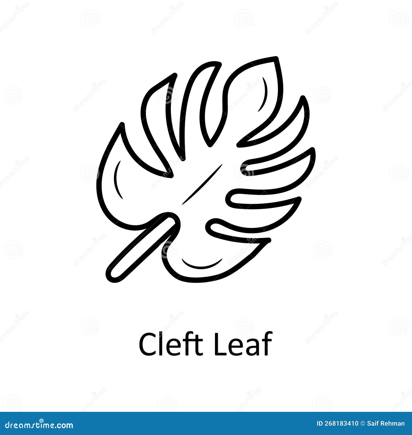 Cleft Leaf Vector Outline Icon Design Illustration. Nature Symbol on ...