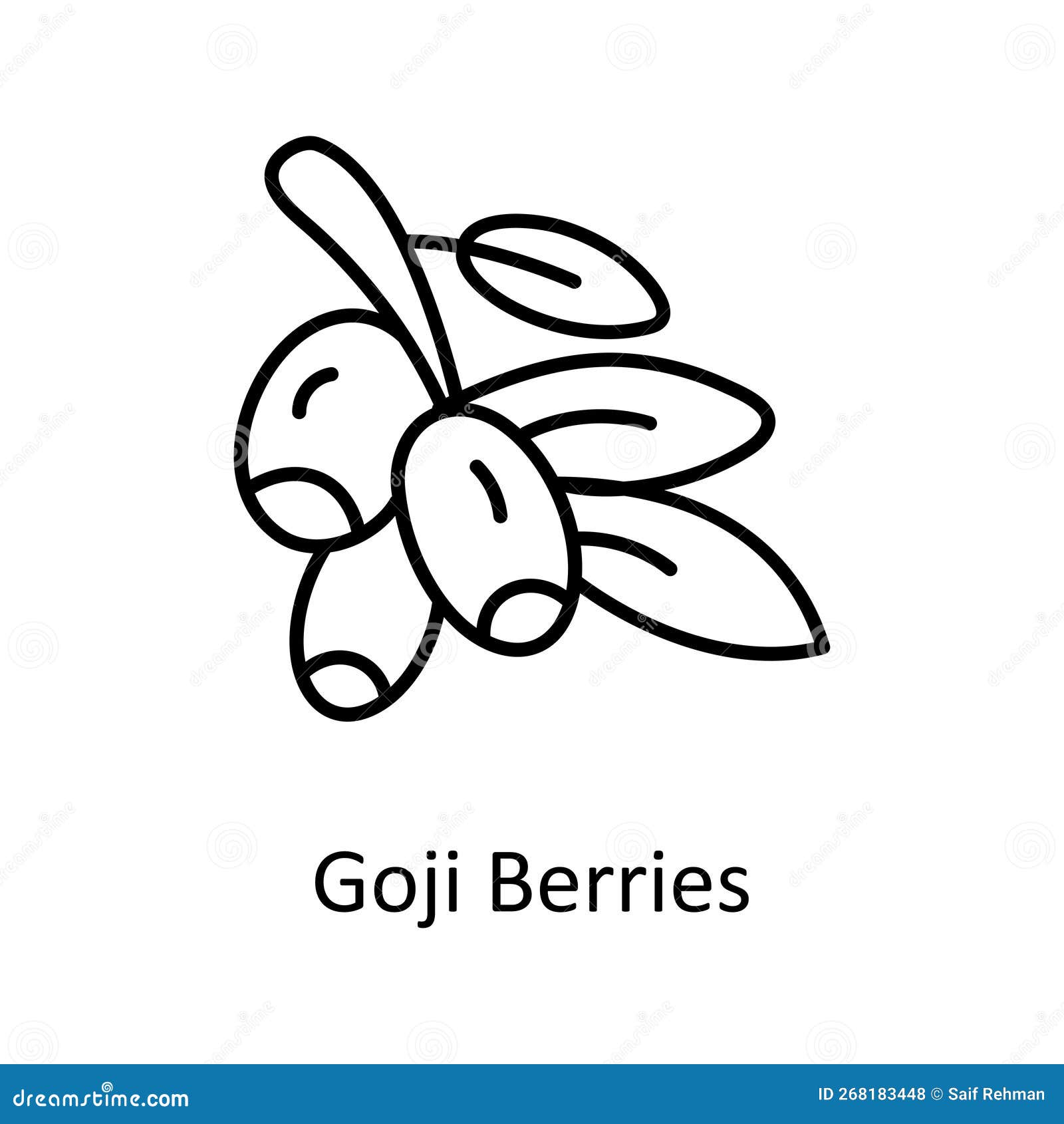 Goji Berries Vector Outline Icon Design Illustration. Nature Symbol on ...