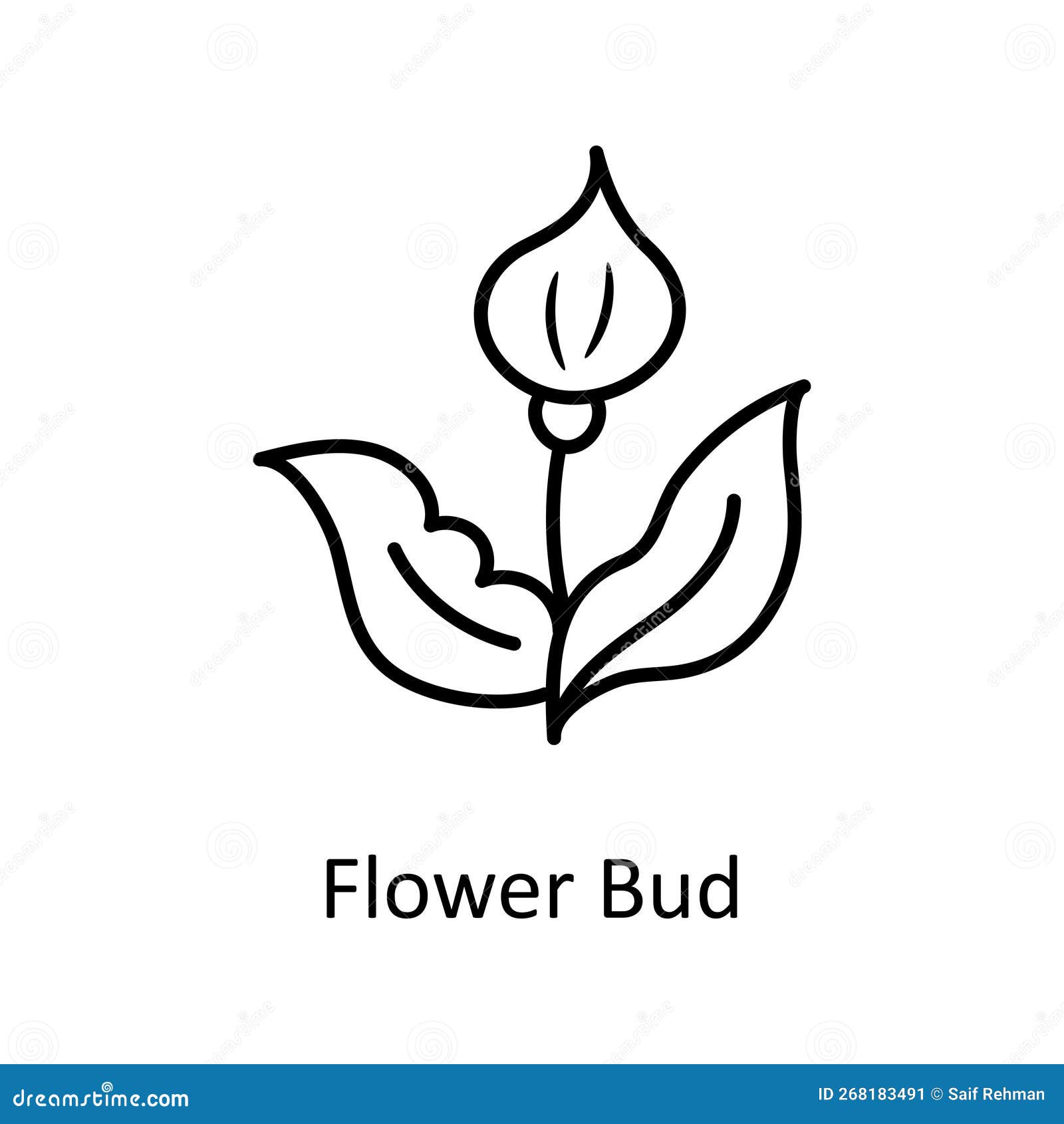 Flower Bud Vector Outline Icon Design Illustration. Nature Symbol on ...