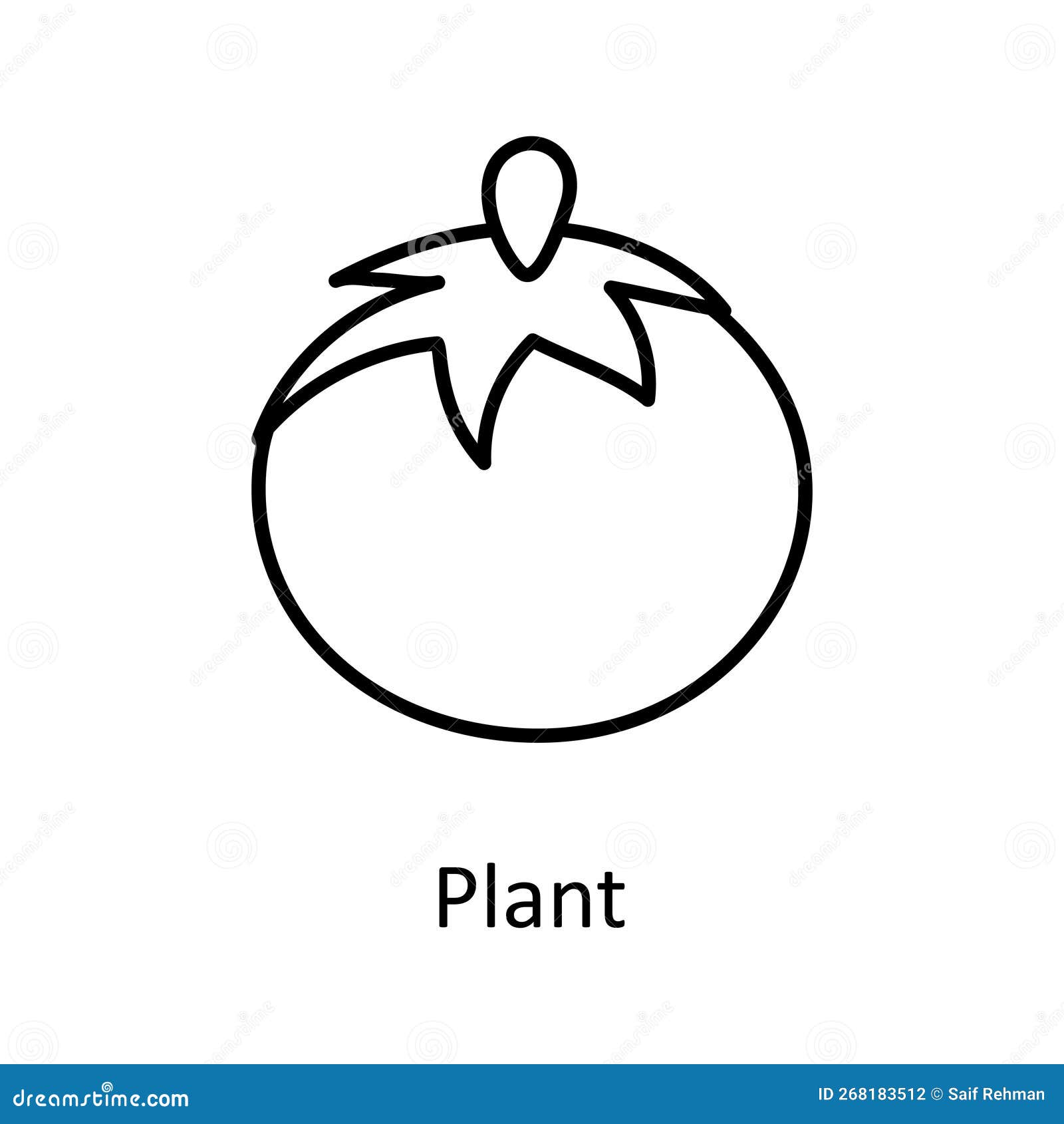 Plant Vector Outline Icon Design Illustration. Nature Symbol on White ...