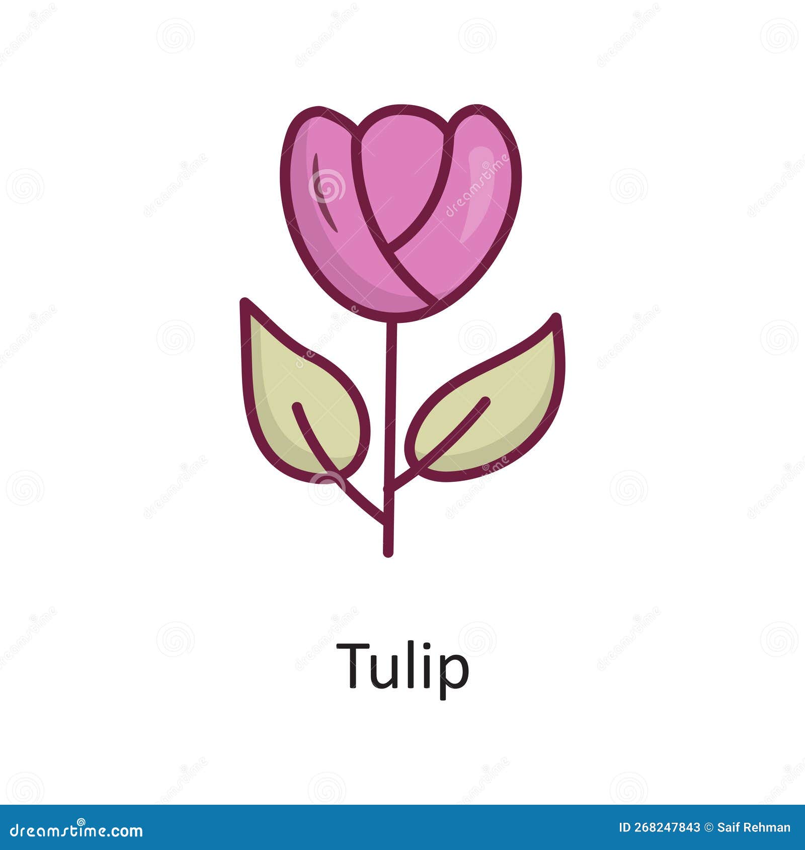 Tulip Vector Fill Outline Icon Design Illustration. Nature Symbol on ...