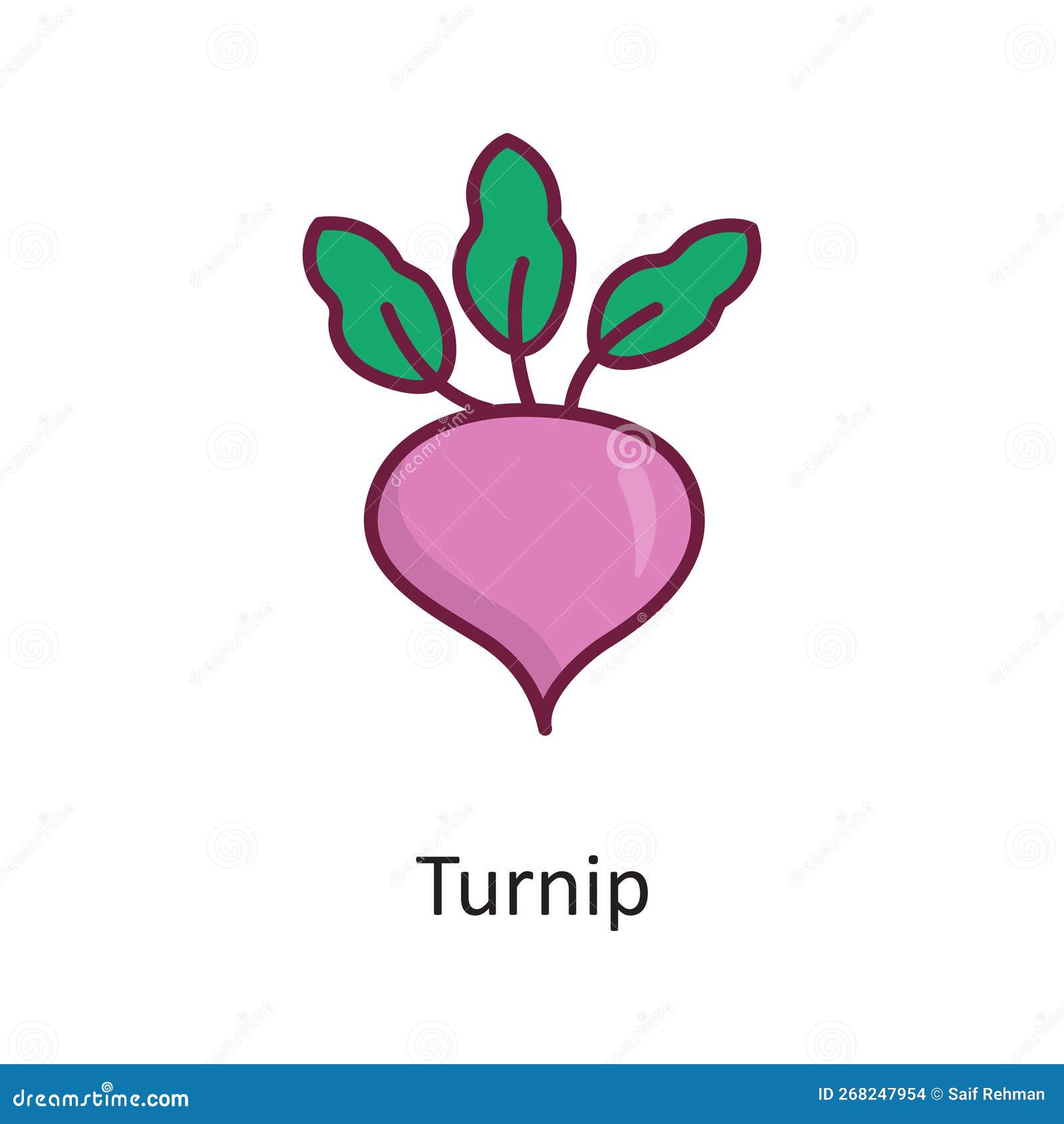 Turnip Vector Fill Outline Icon Design Illustration. Nature Symbol on ...