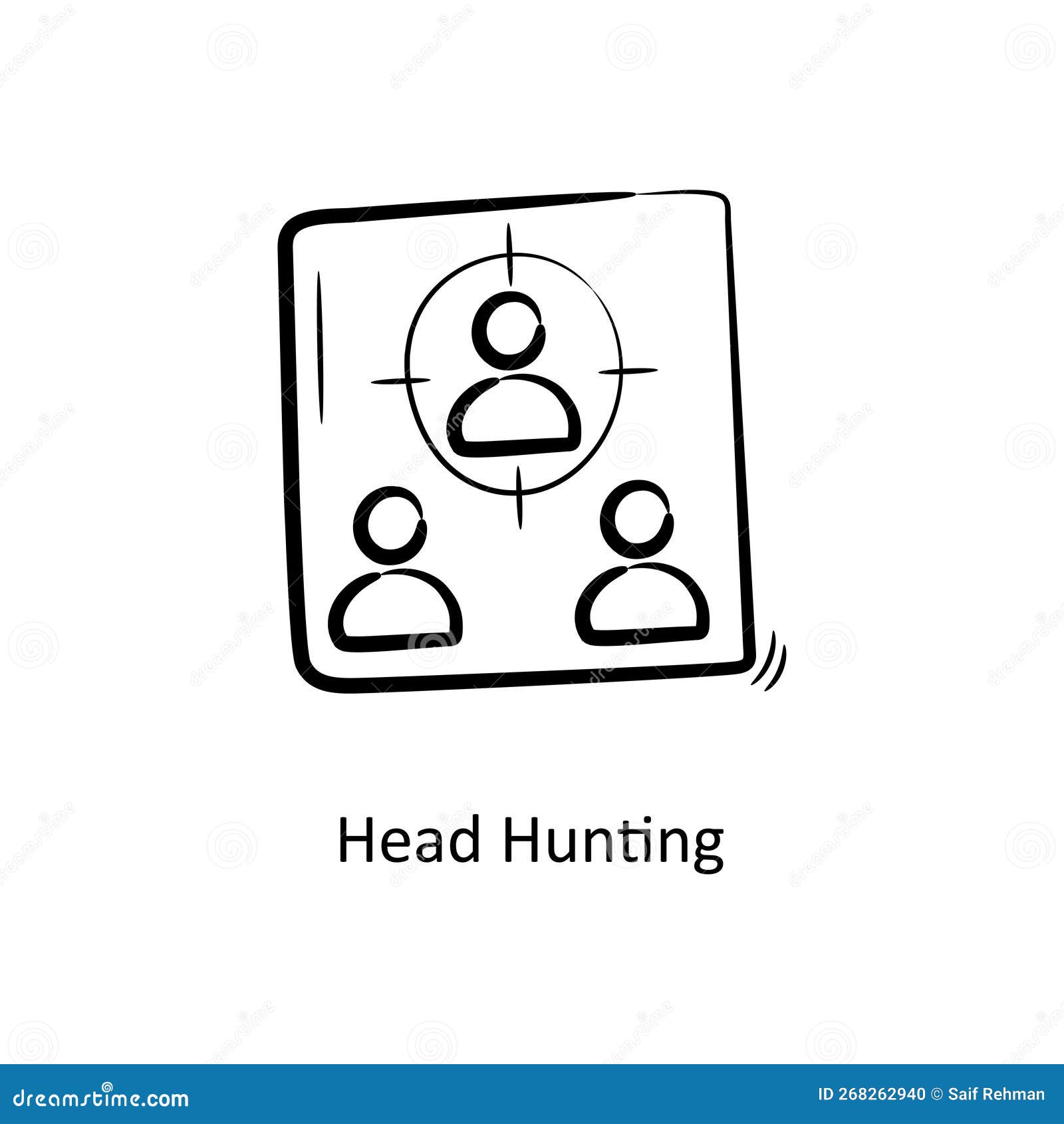 Head Hunting Outline Icon Design Illustration. Project Management ...