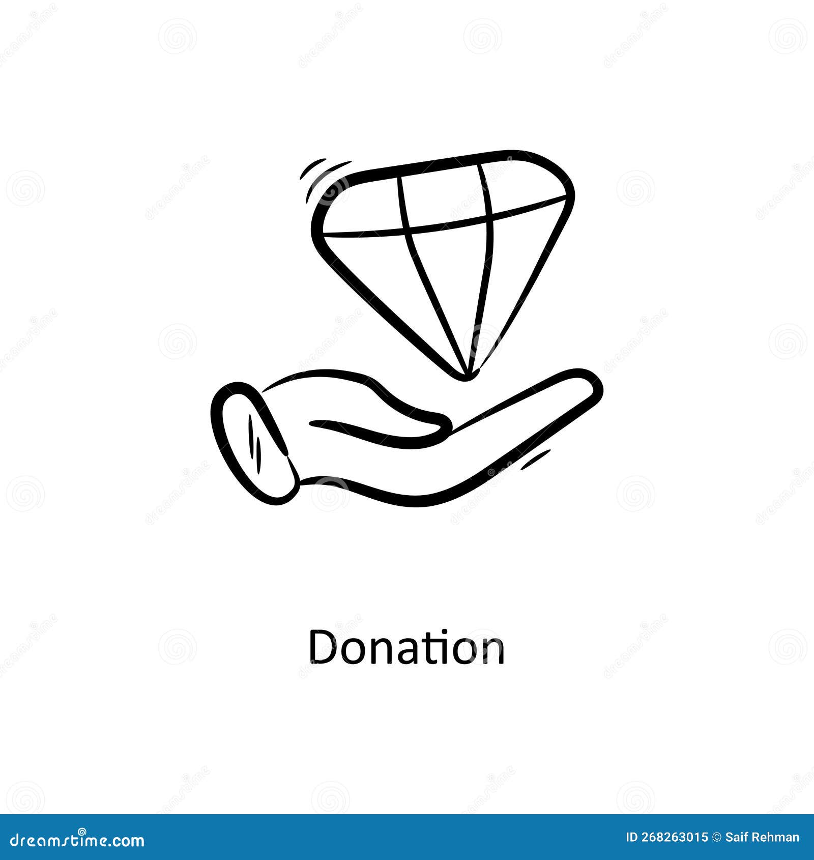 Donation Outline Icon Design Illustration. Project Management Symbol on ...