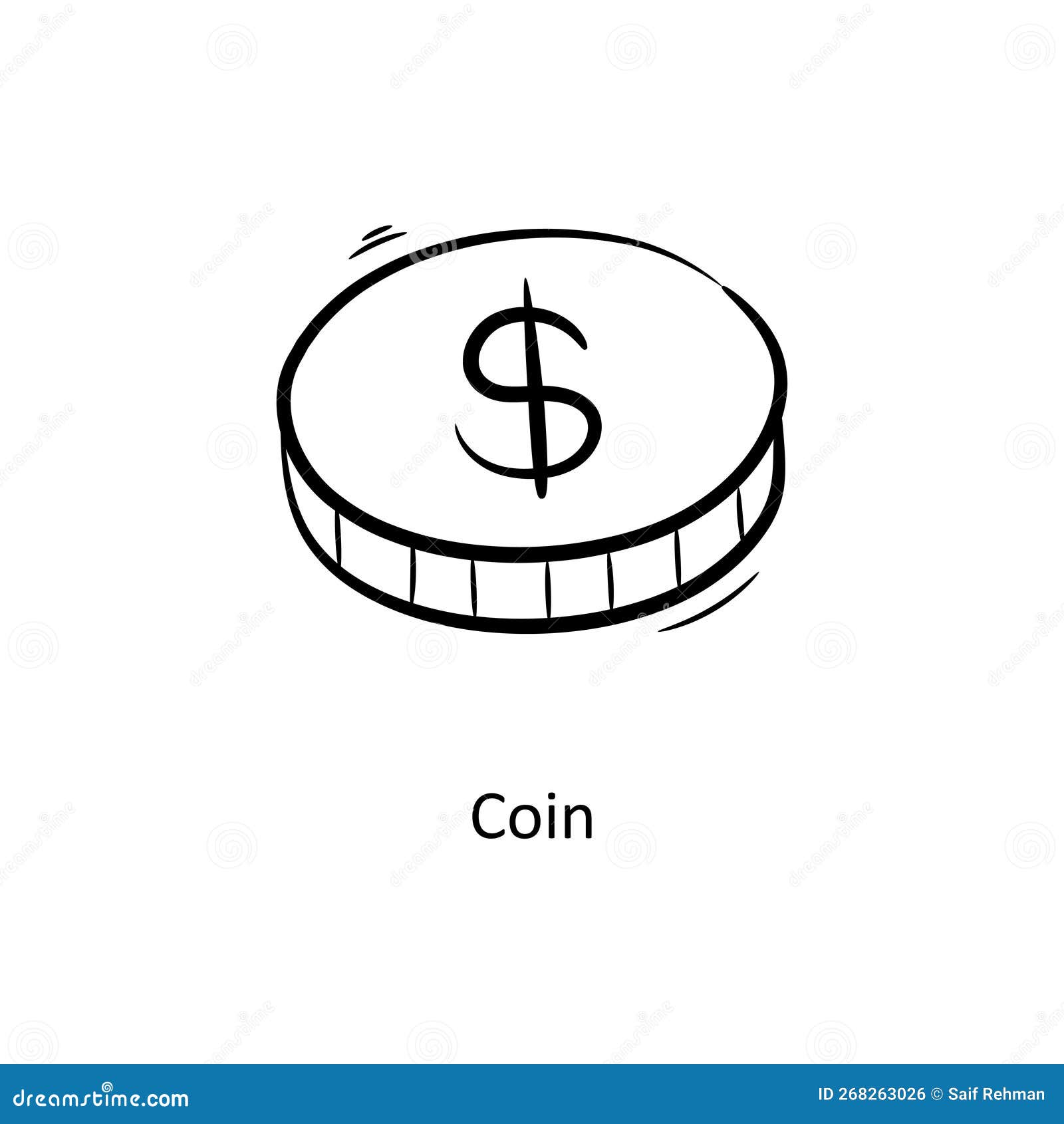 Coin Outline Icon Design Illustration. Project Management Symbol on ...