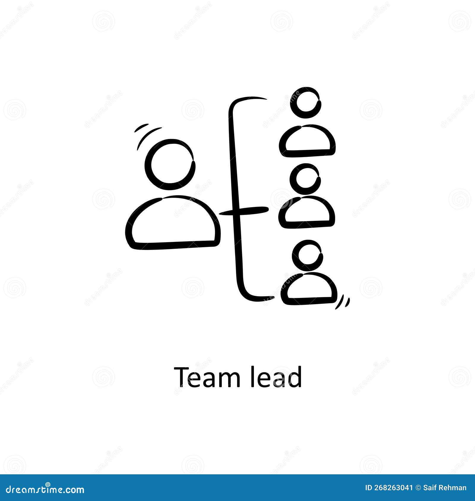 Team Lead Outline Icon Design Illustration. Project Management Symbol ...
