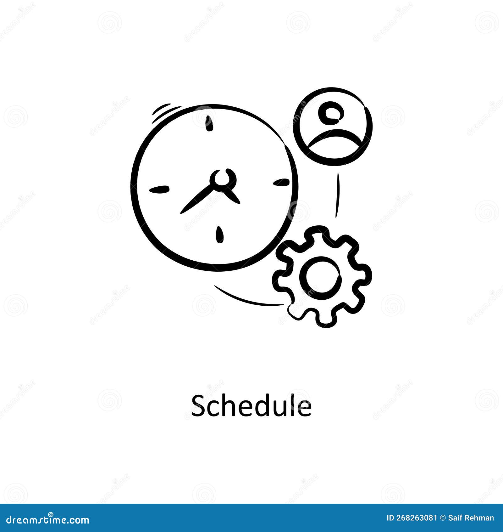 Schedule Outline Icon Design Illustration. Project Management Symbol on ...