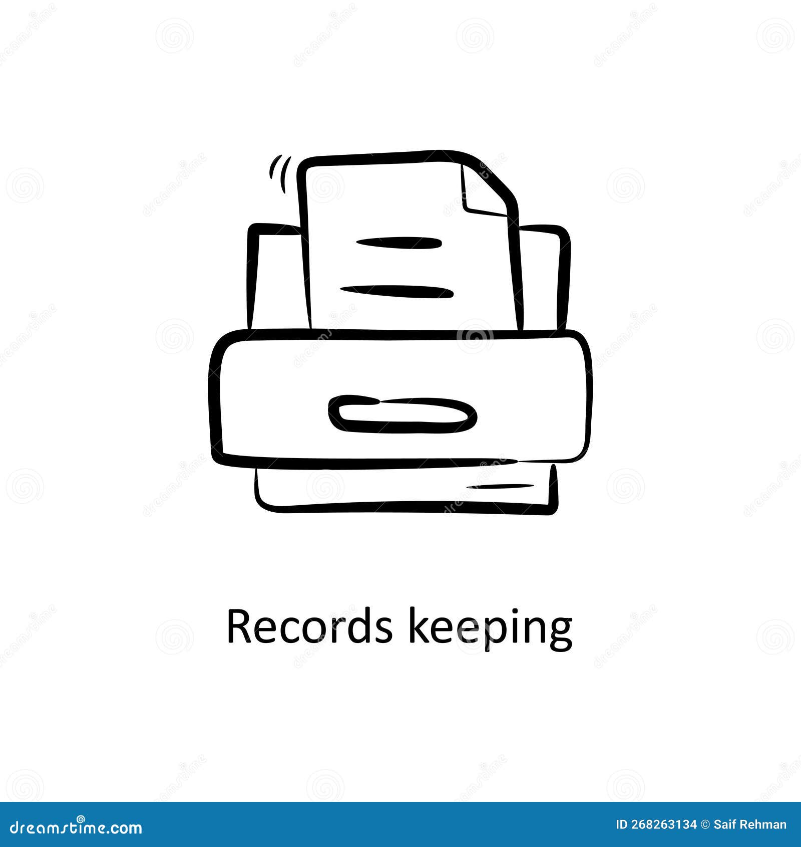 Records Keeping Outline Icon Design Illustration. Project Management ...