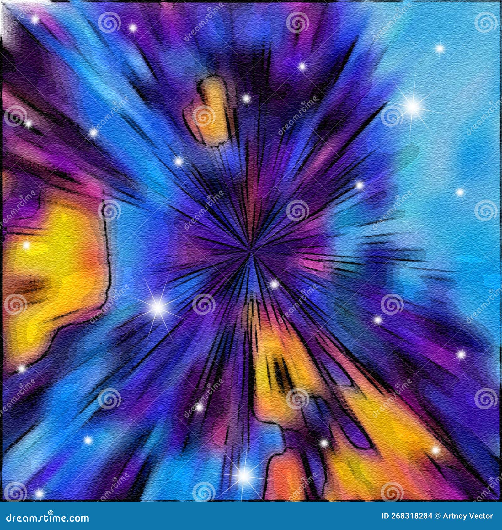 Colorful Explosion Abstract Background with Cartoon Texture and Glitter ...