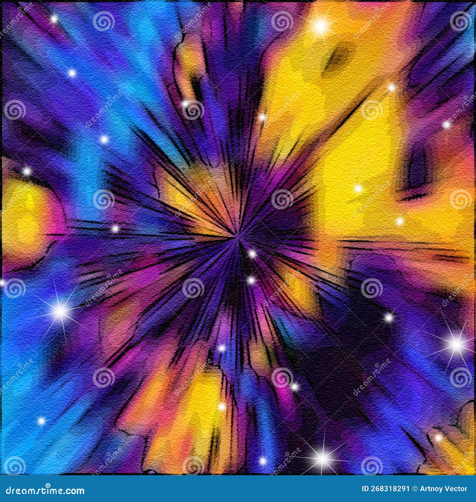 Colorful Explosion Abstract Background with Cartoon Texture and Glitter ...