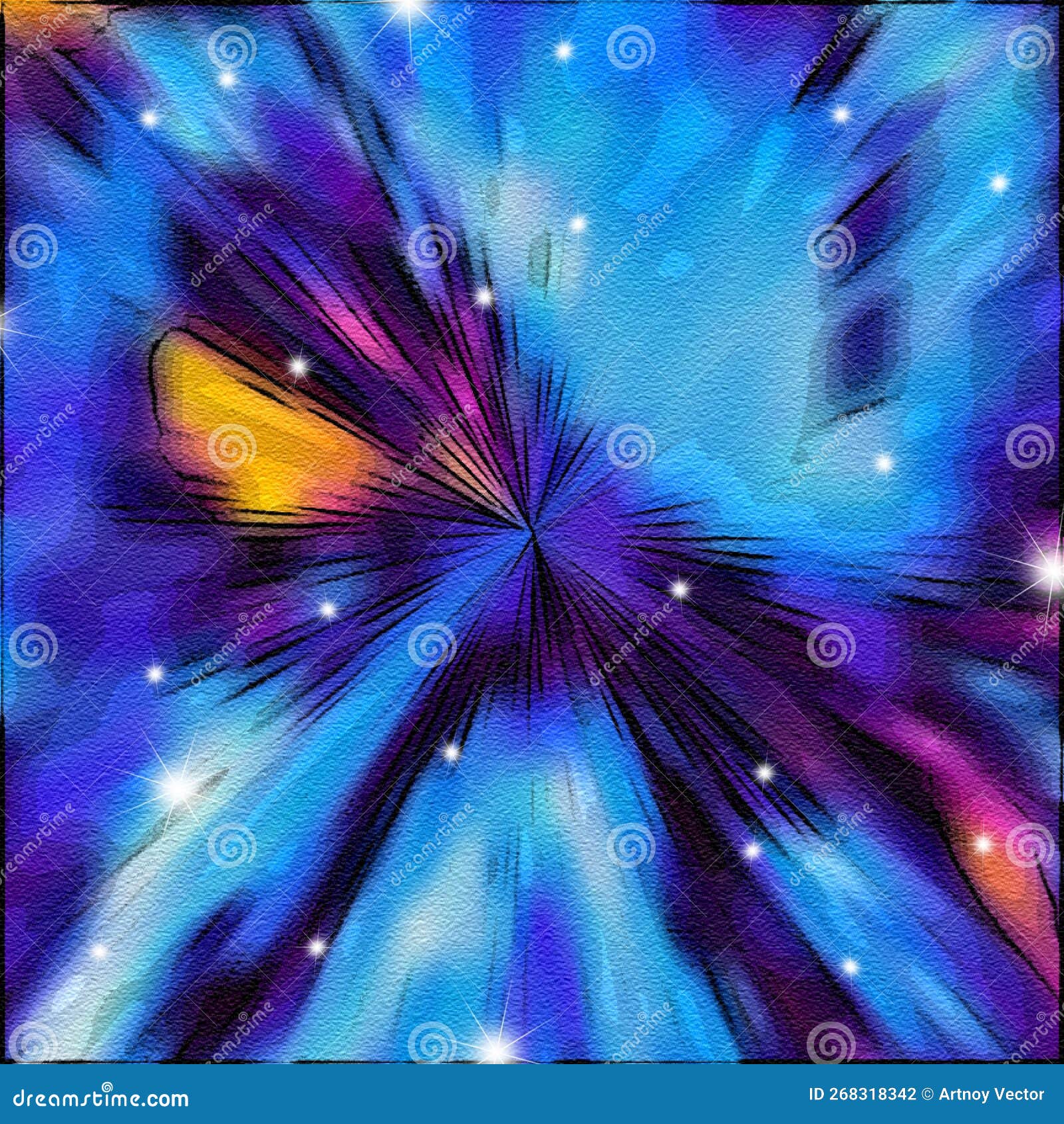 Colorful Explosion Abstract Background with Cartoon Texture and Glitter ...