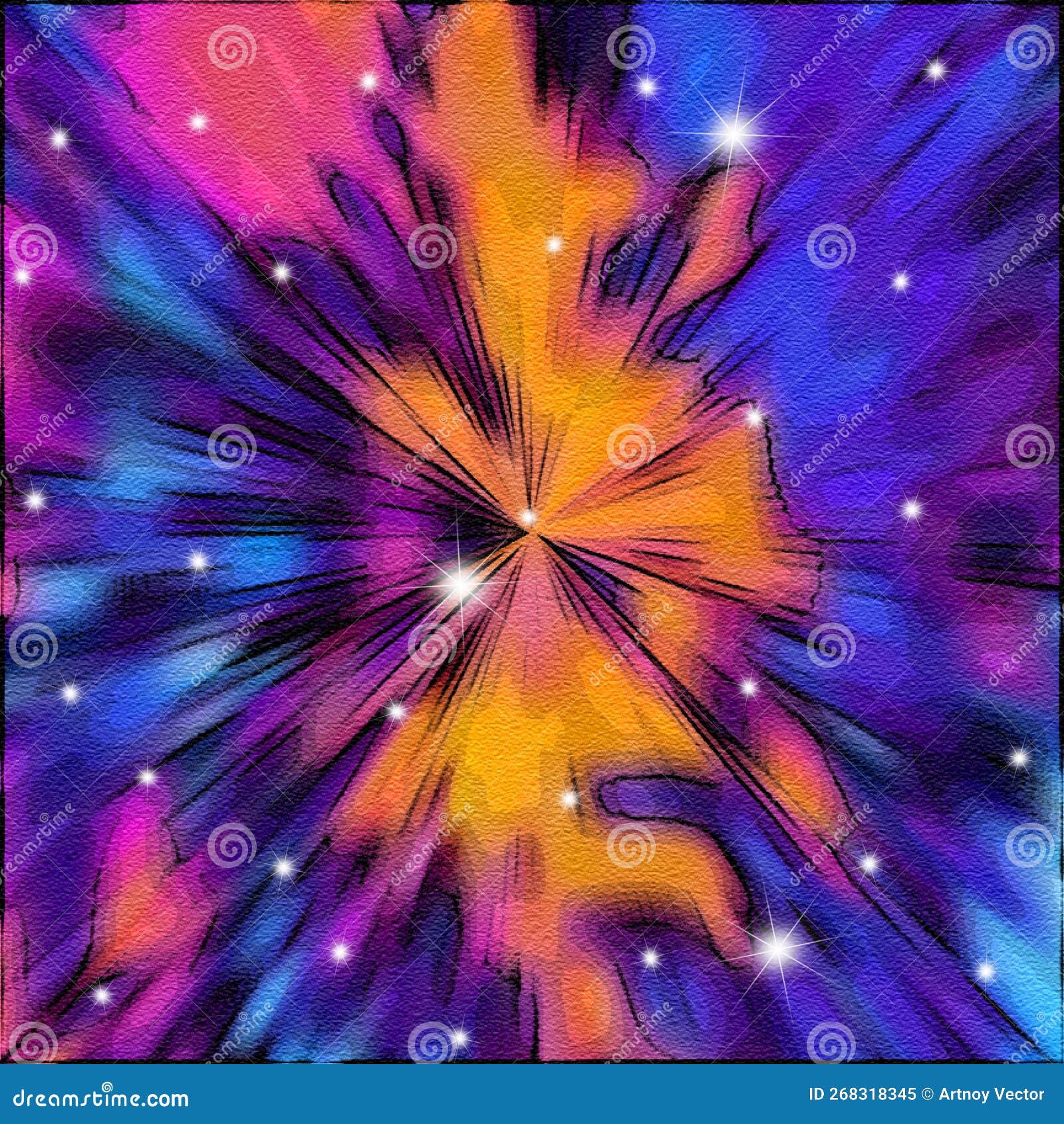 Colorful Explosion Abstract Background with Cartoon Texture and Glitter ...