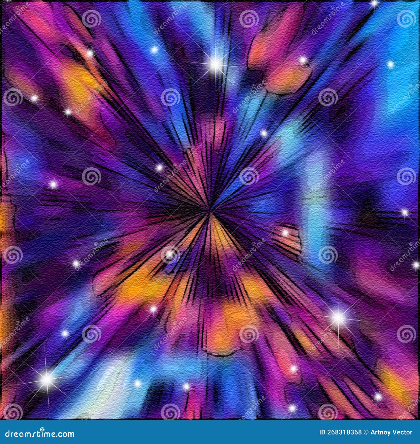 Colorful Explosion Abstract Background with Cartoon Texture and Glitter ...
