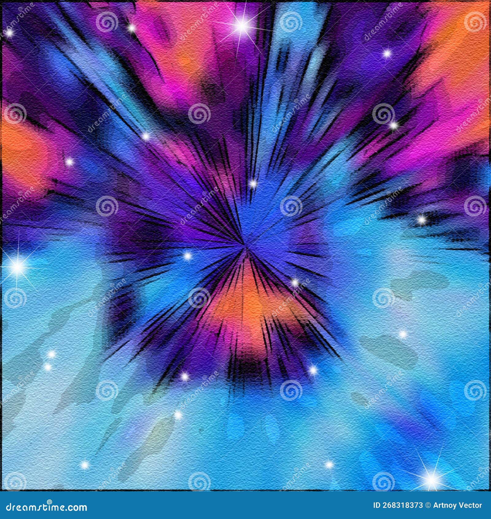 Colorful Explosion Abstract Background with Cartoon Texture and Glitter ...