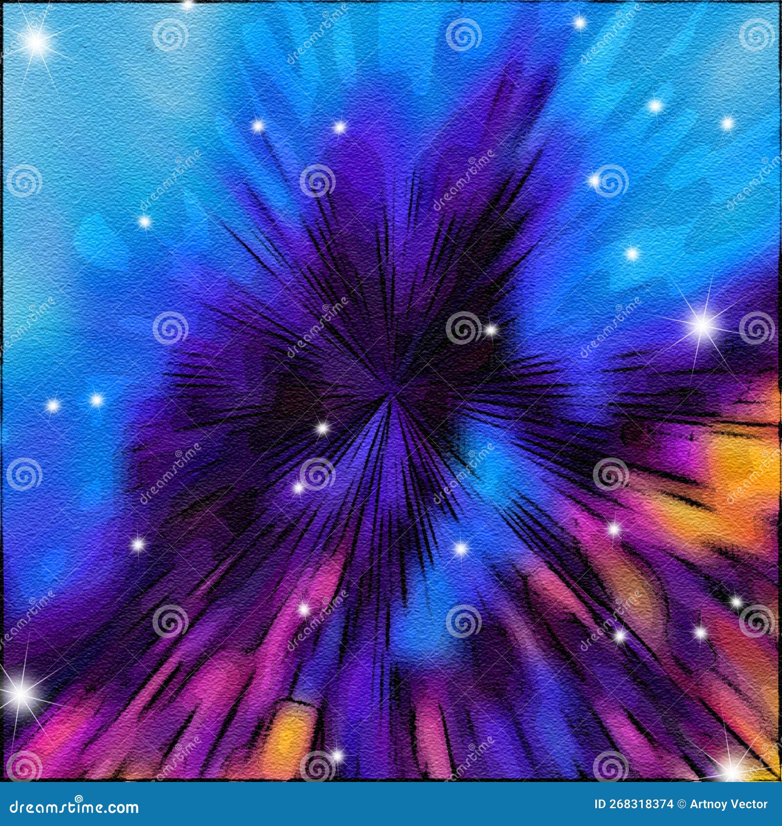 Colorful Explosion Abstract Background with Cartoon Texture and Glitter ...