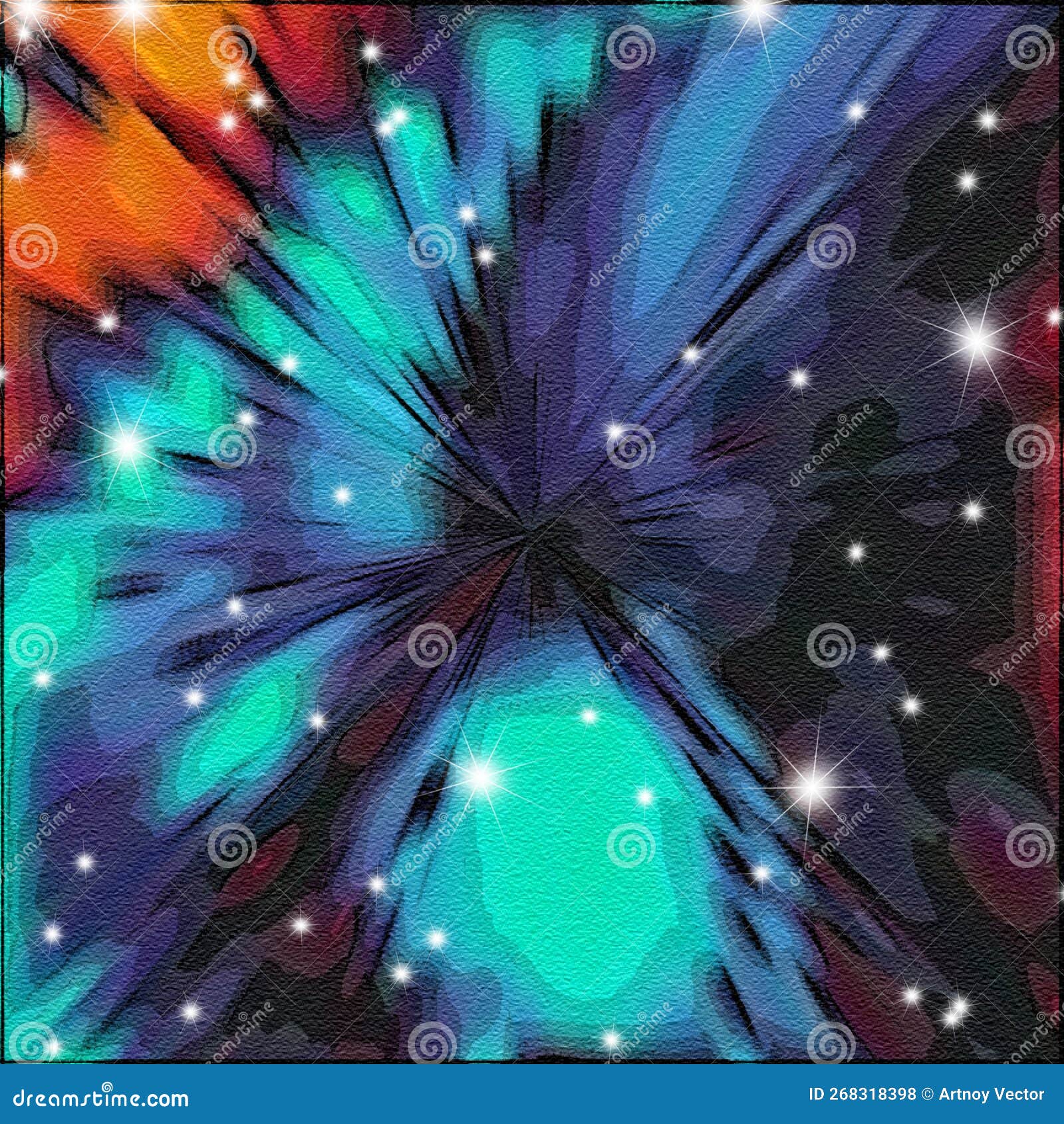 Colorful Explosion Abstract Background with Cartoon Texture and Glitter ...