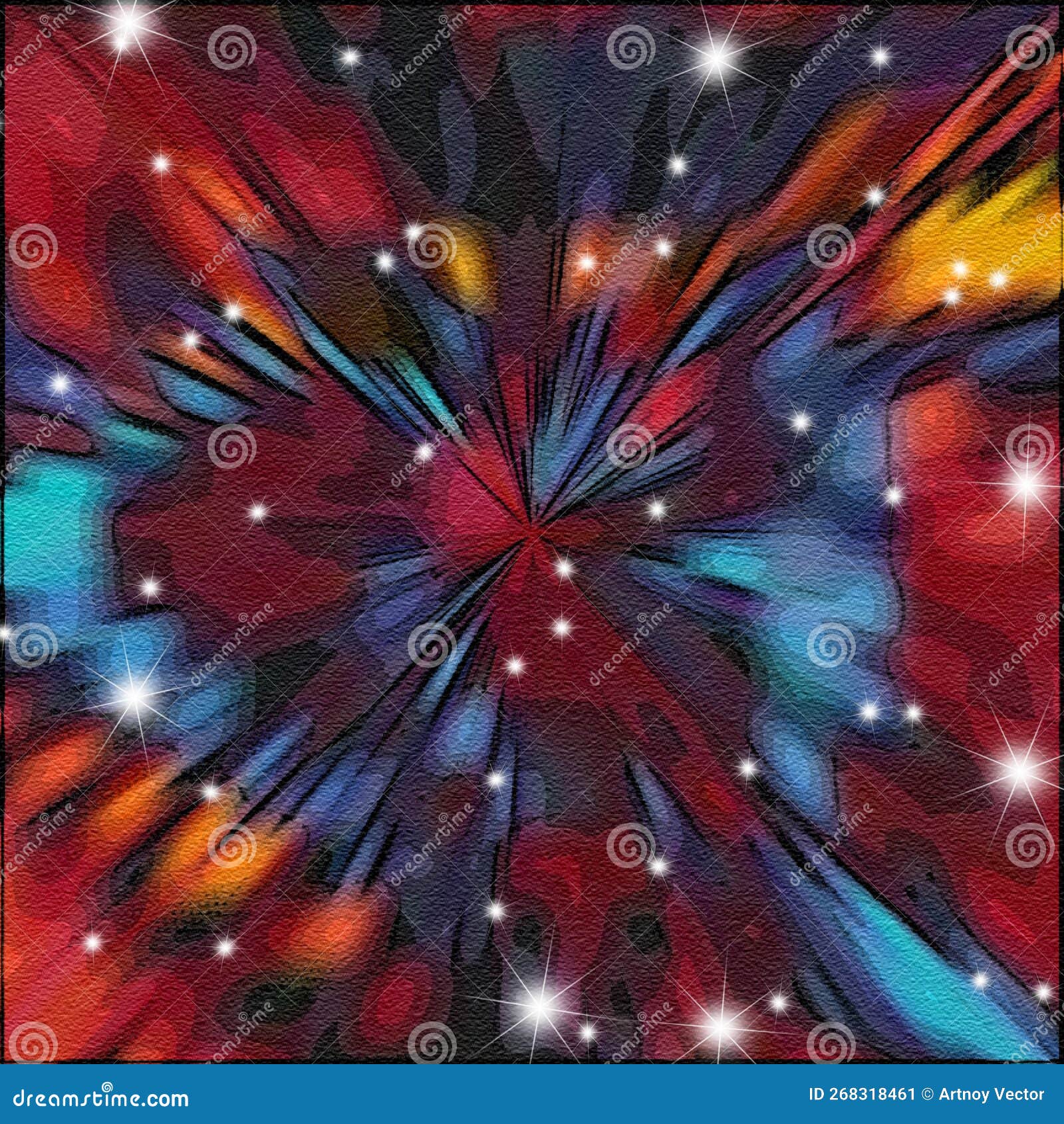 Colorful Explosion Abstract Background with Cartoon Texture and Glitter ...