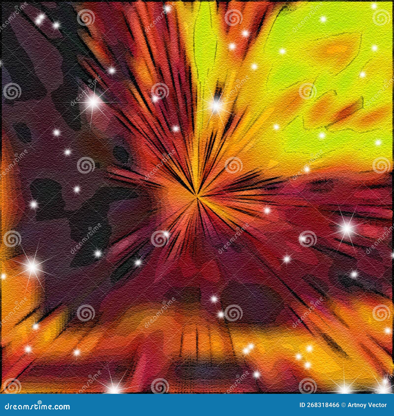 Colorful Explosion Abstract Background with Cartoon Texture and Glitter ...