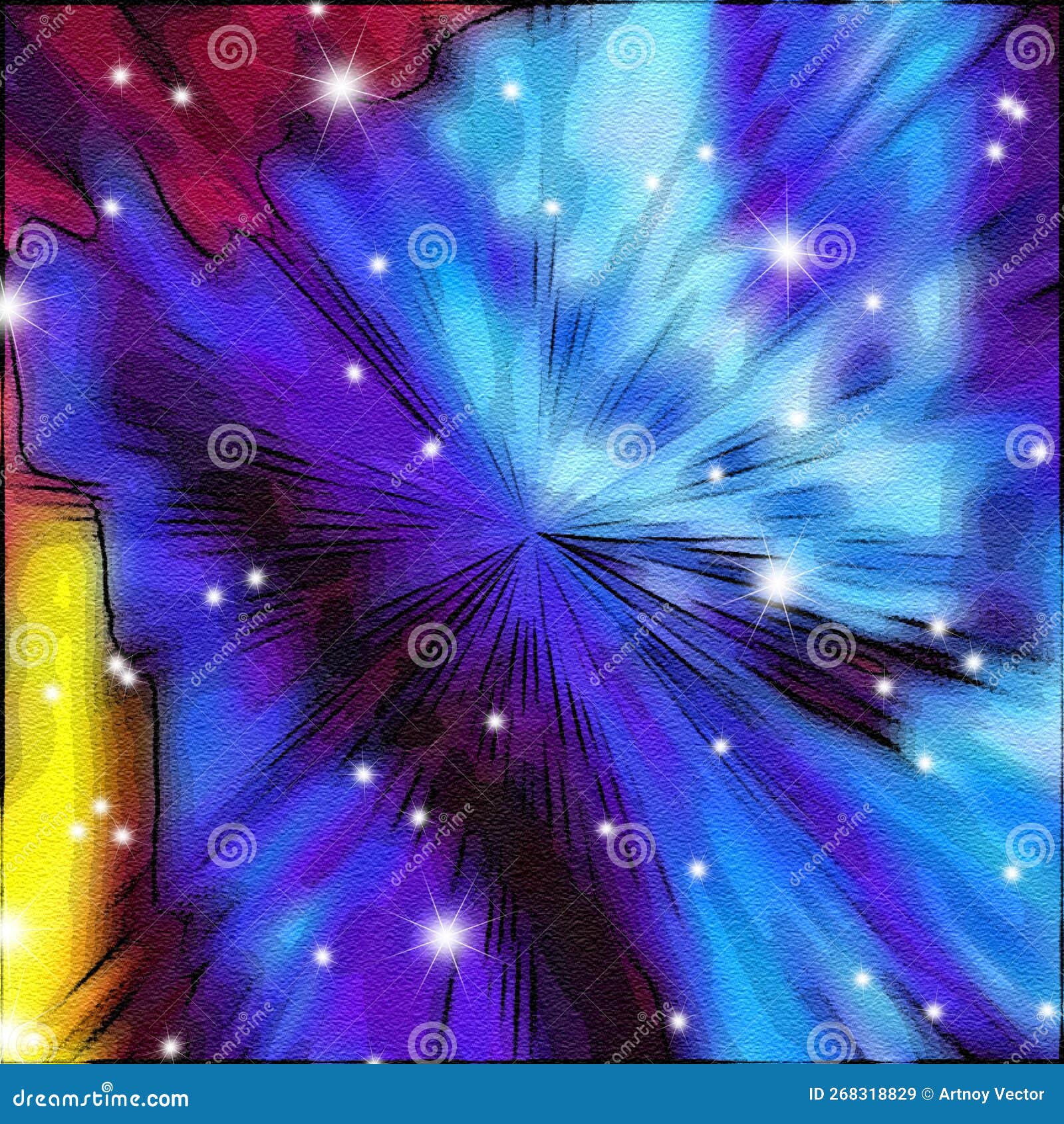 Colorful Explosion Abstract Background with Cartoon Texture and Glitter ...