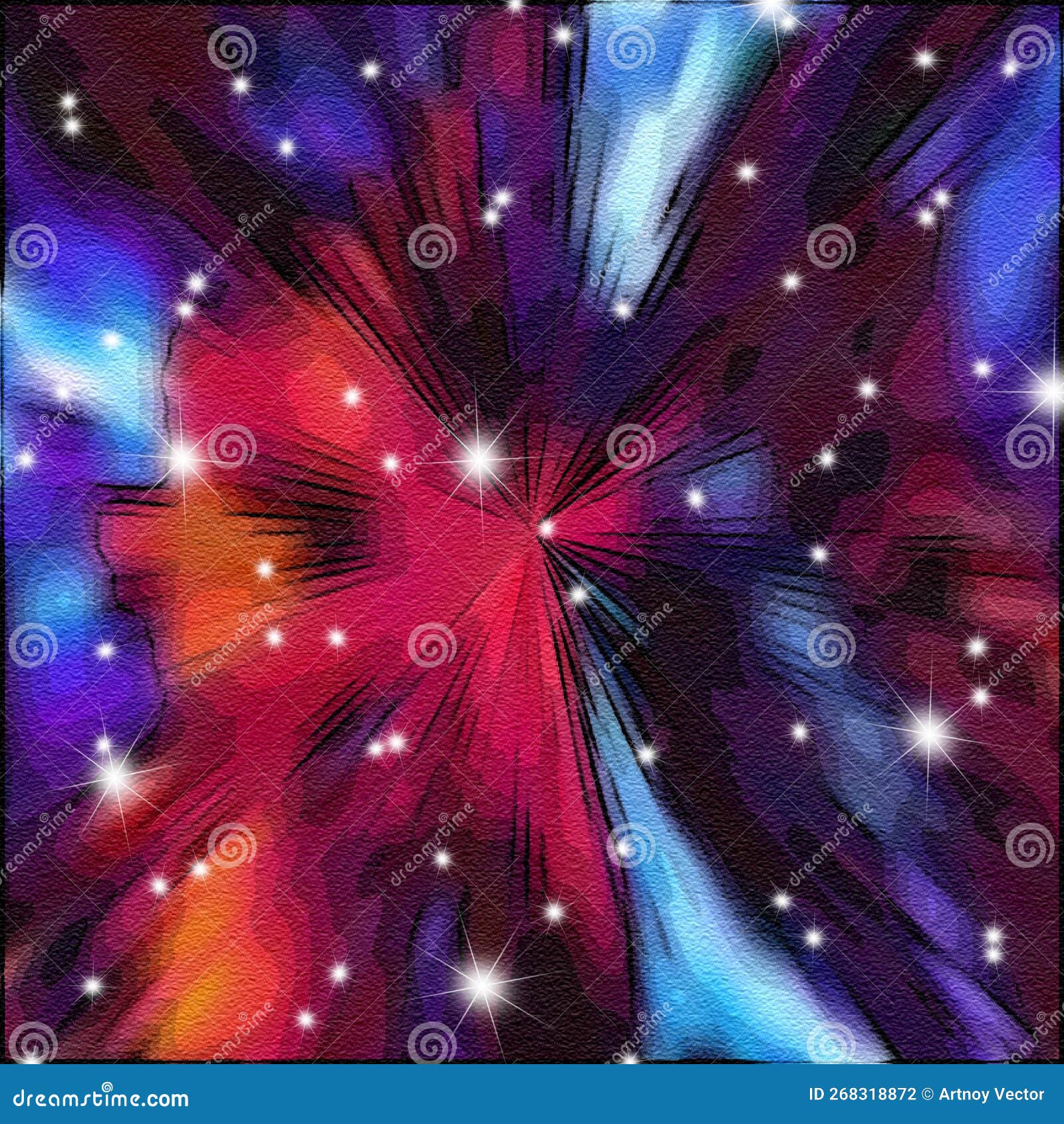 Colorful Explosion Abstract Background with Cartoon Texture and Glitter ...