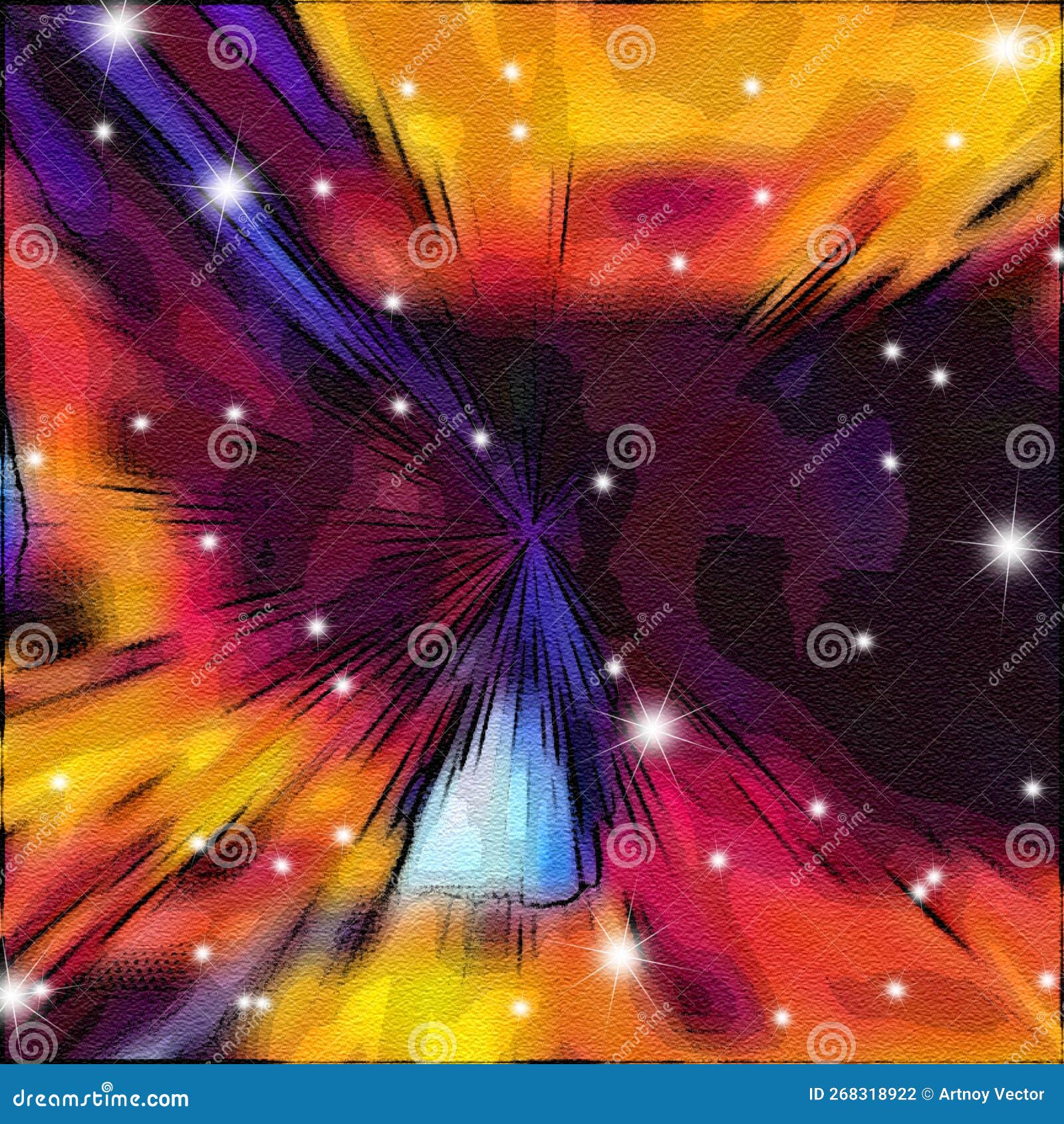 Colorful Explosion Abstract Background with Cartoon Texture and Glitter ...