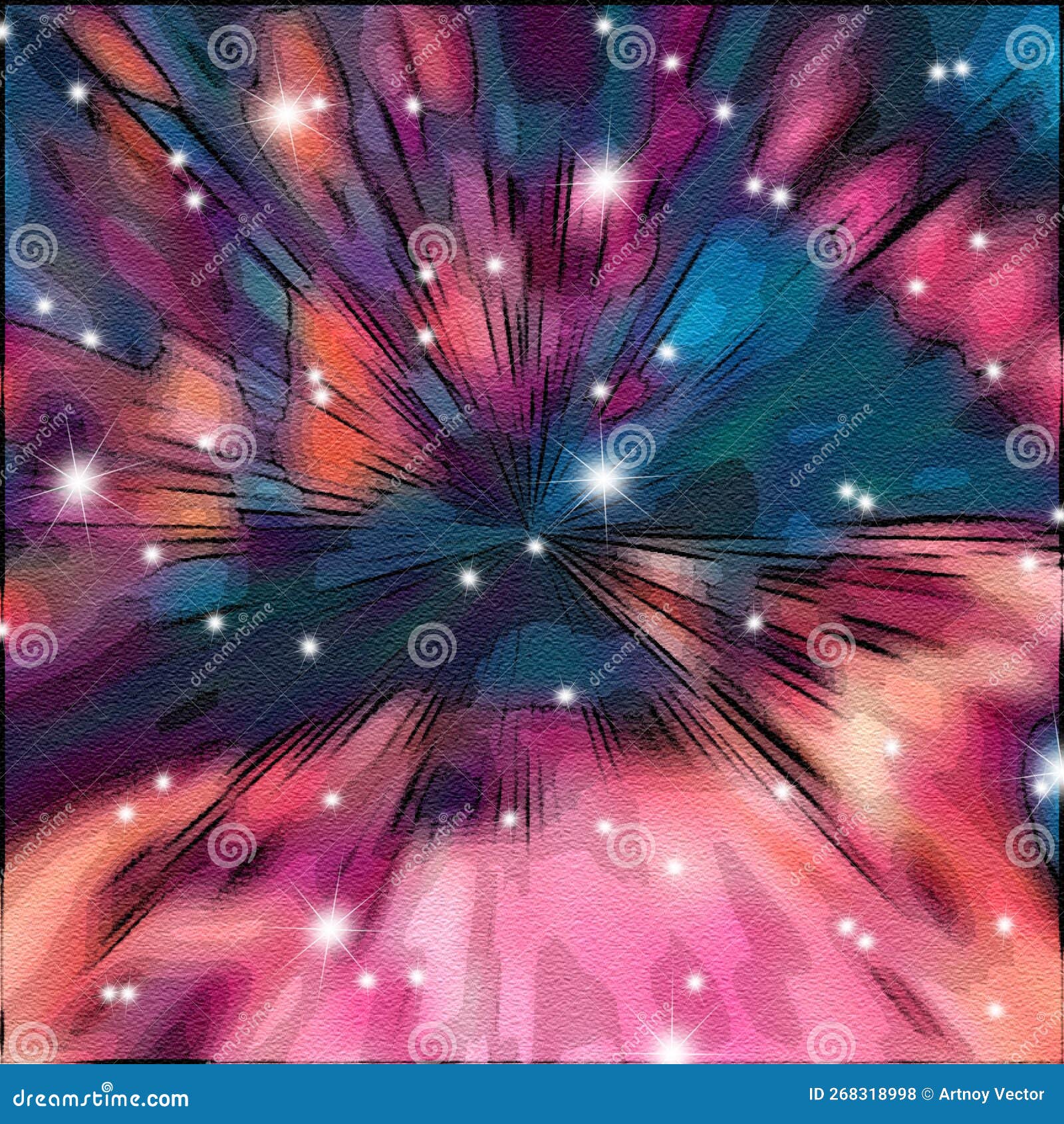 Colorful Explosion Abstract Background with Cartoon Texture and Glitter ...