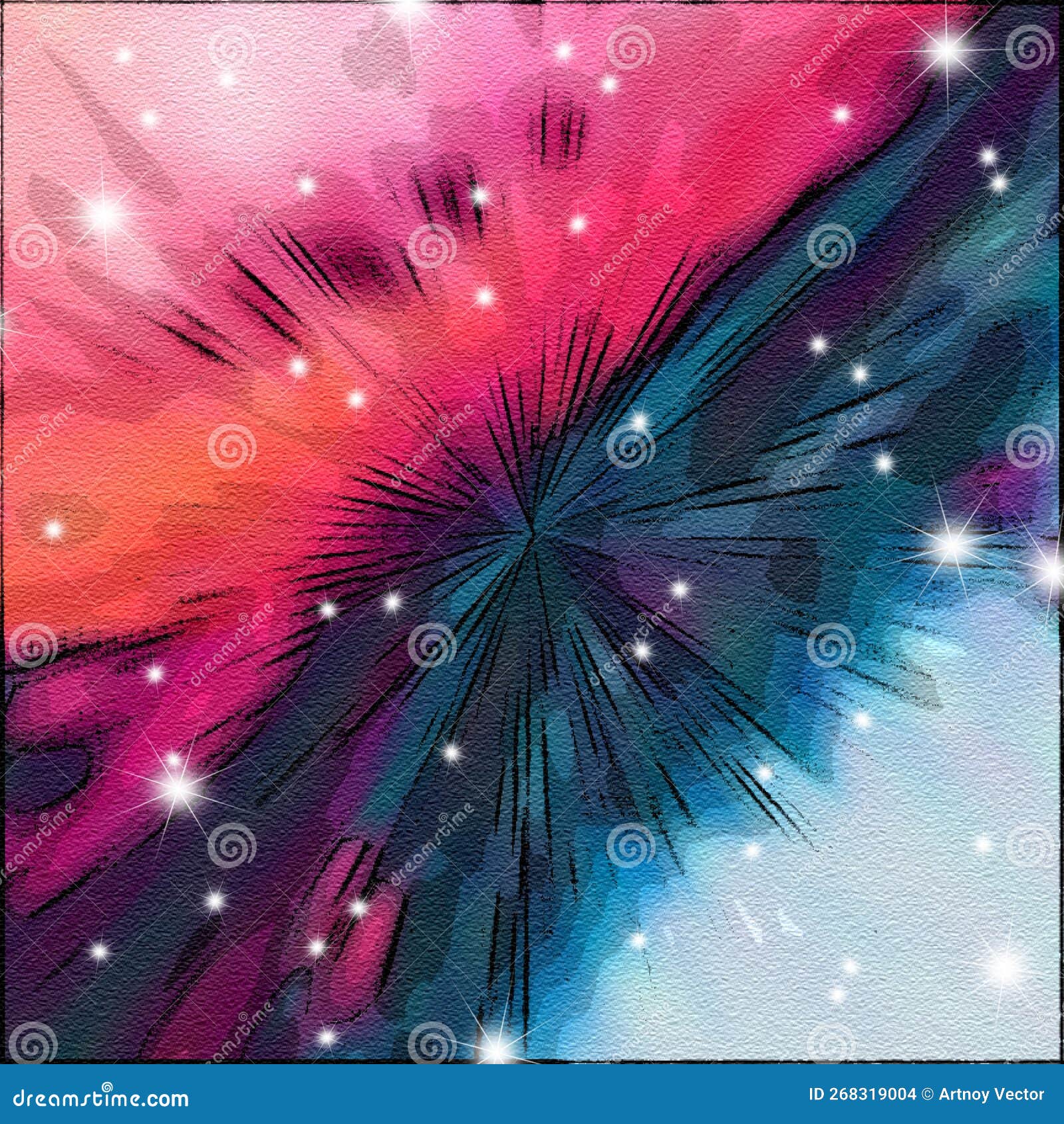 Colorful Explosion Abstract Background with Cartoon Texture and Glitter ...