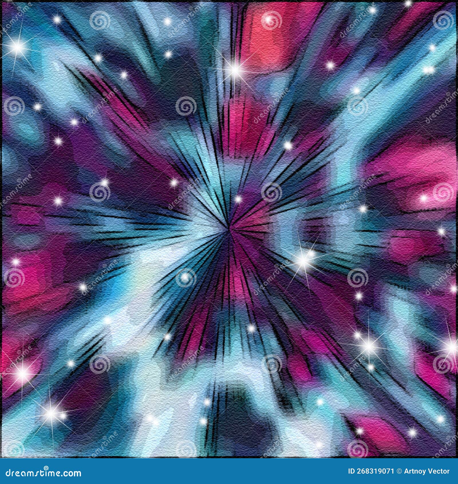 Colorful Explosion Abstract Background with Cartoon Texture and Glitter ...