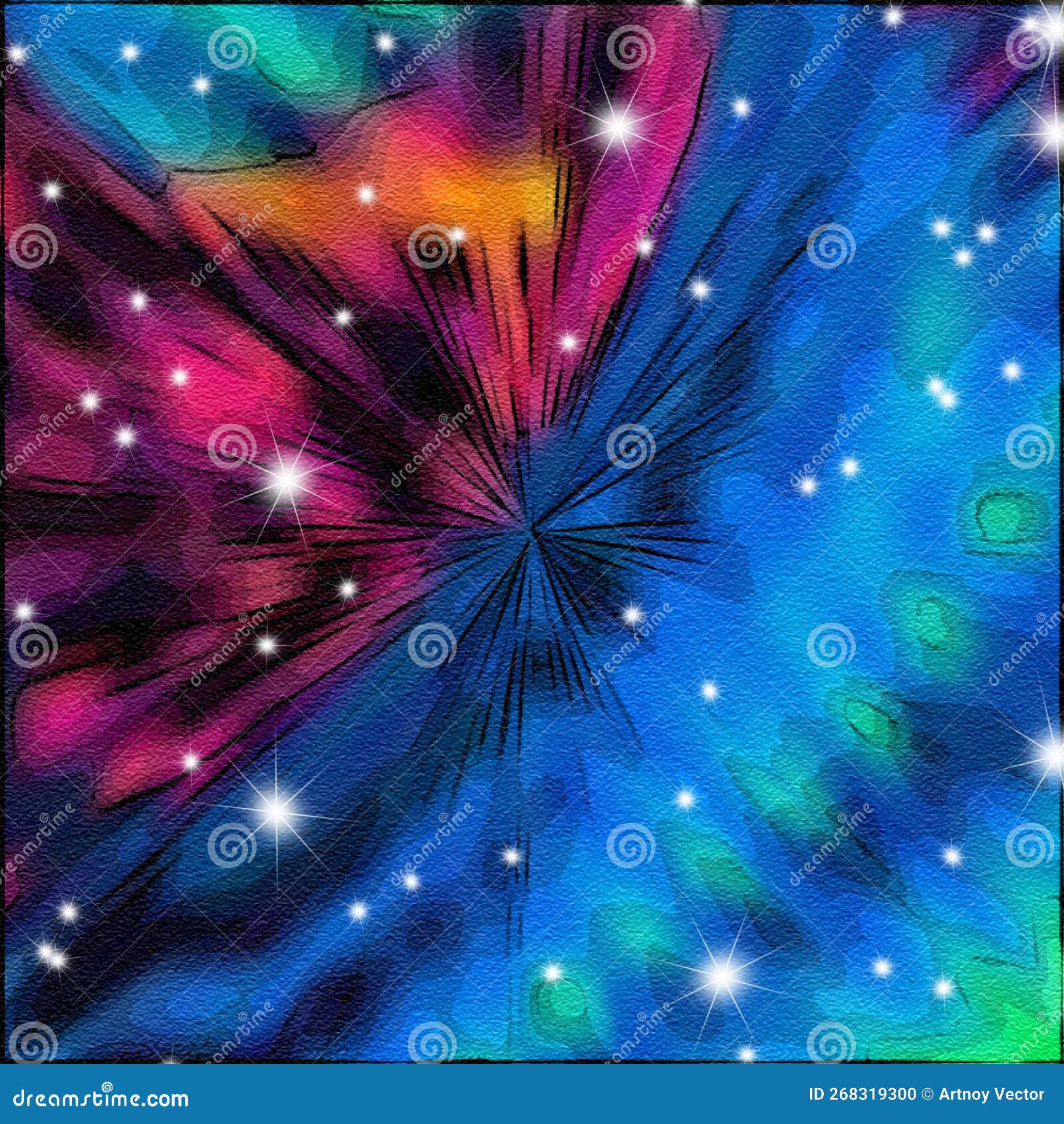 Colorful Explosion Abstract Background with Cartoon Texture and Glitter ...