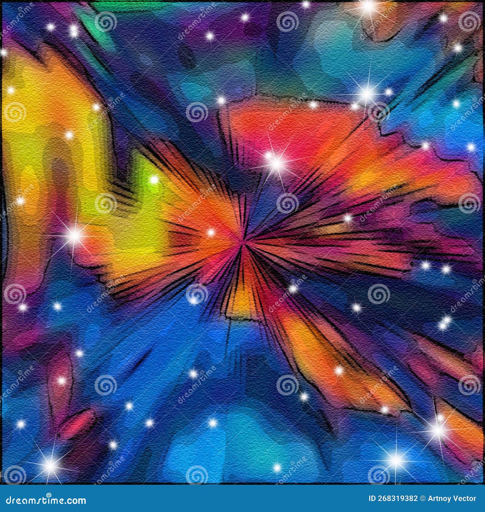 Colorful Explosion Abstract Background with Cartoon Texture and Glitter ...